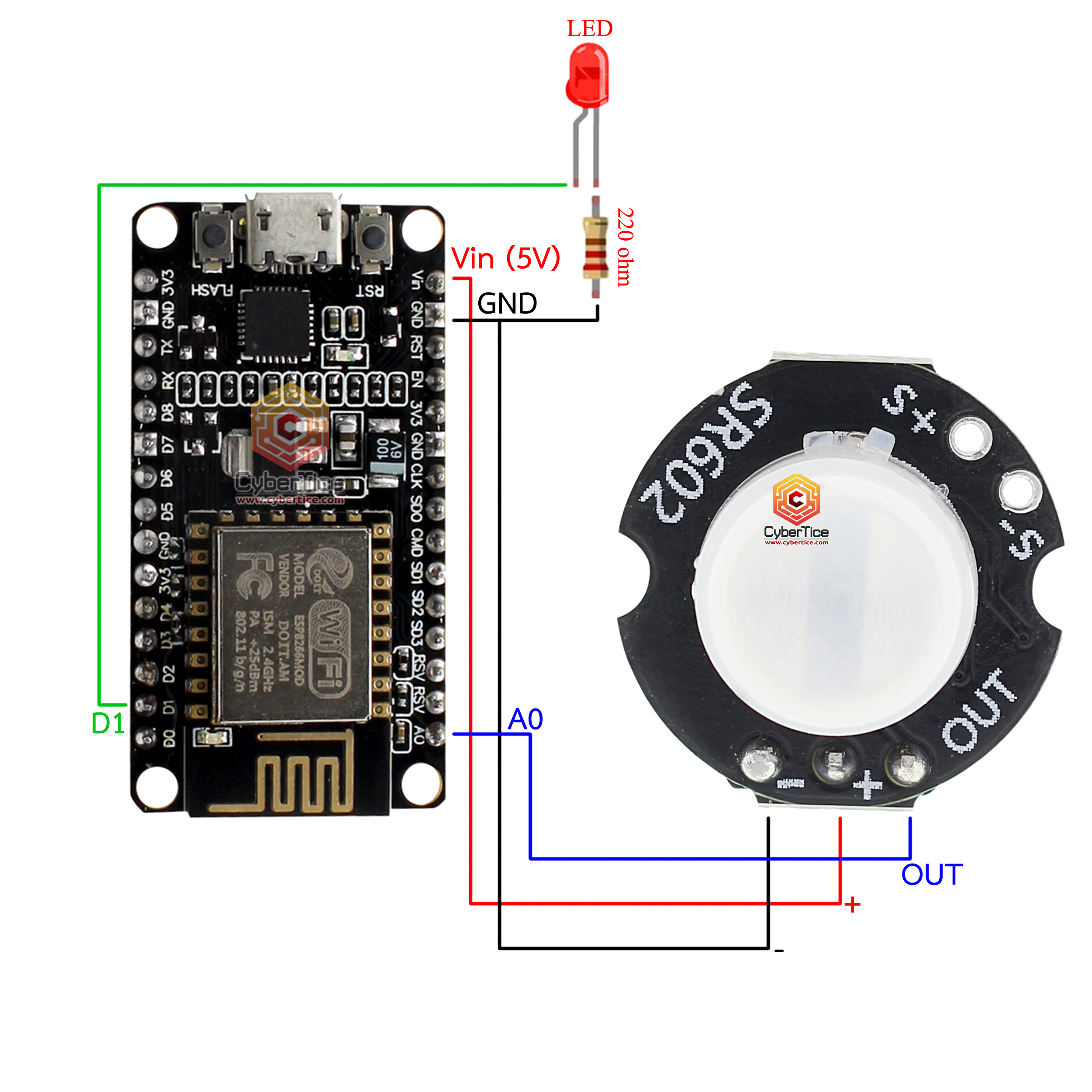 สอนใช้งาน ESP8266 MH-SR602 PIR MINI Motion Sensor Detector Module ...