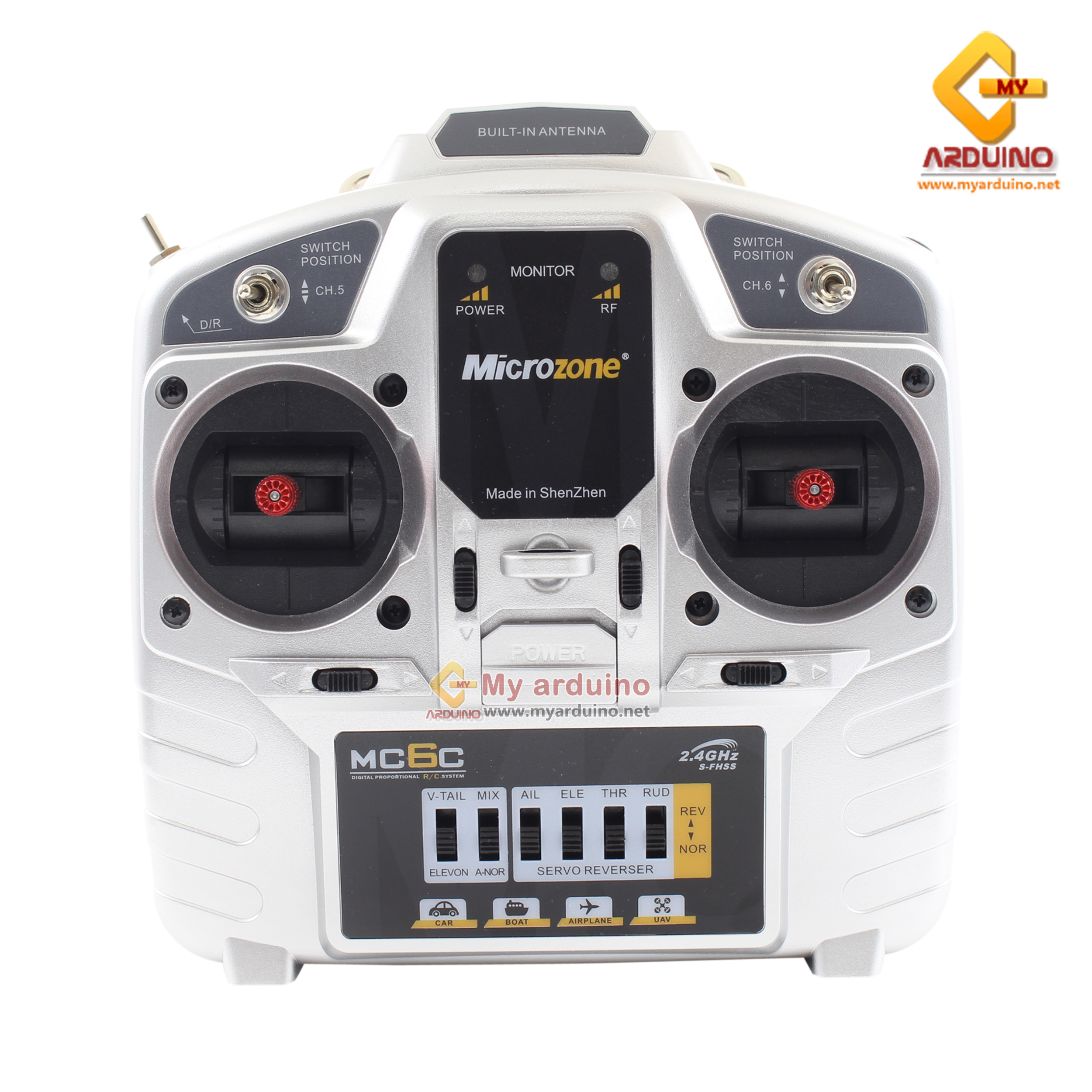 รีโมทบังคับวิทยุระยะไกล MC6C v2 2.4G 6 channel RC Remote Control - ขาย Arduino อุปกรณ์ Arduino ...