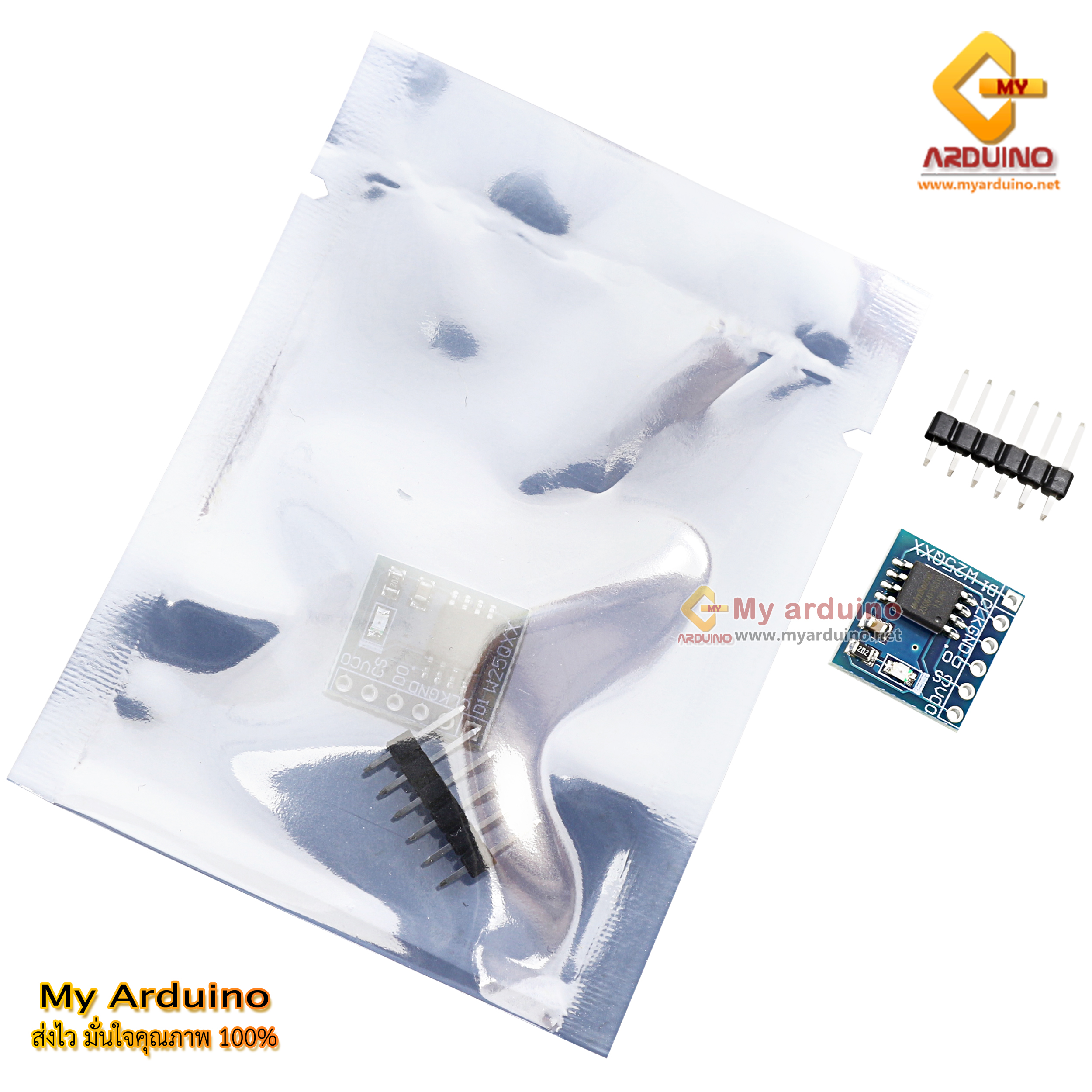 โมดูลหน่วยความจำ W25Q32 32Mbit 4MByte SPI FLASH Storage module - ขาย Arduino อุปกรณ์ Arduino ...