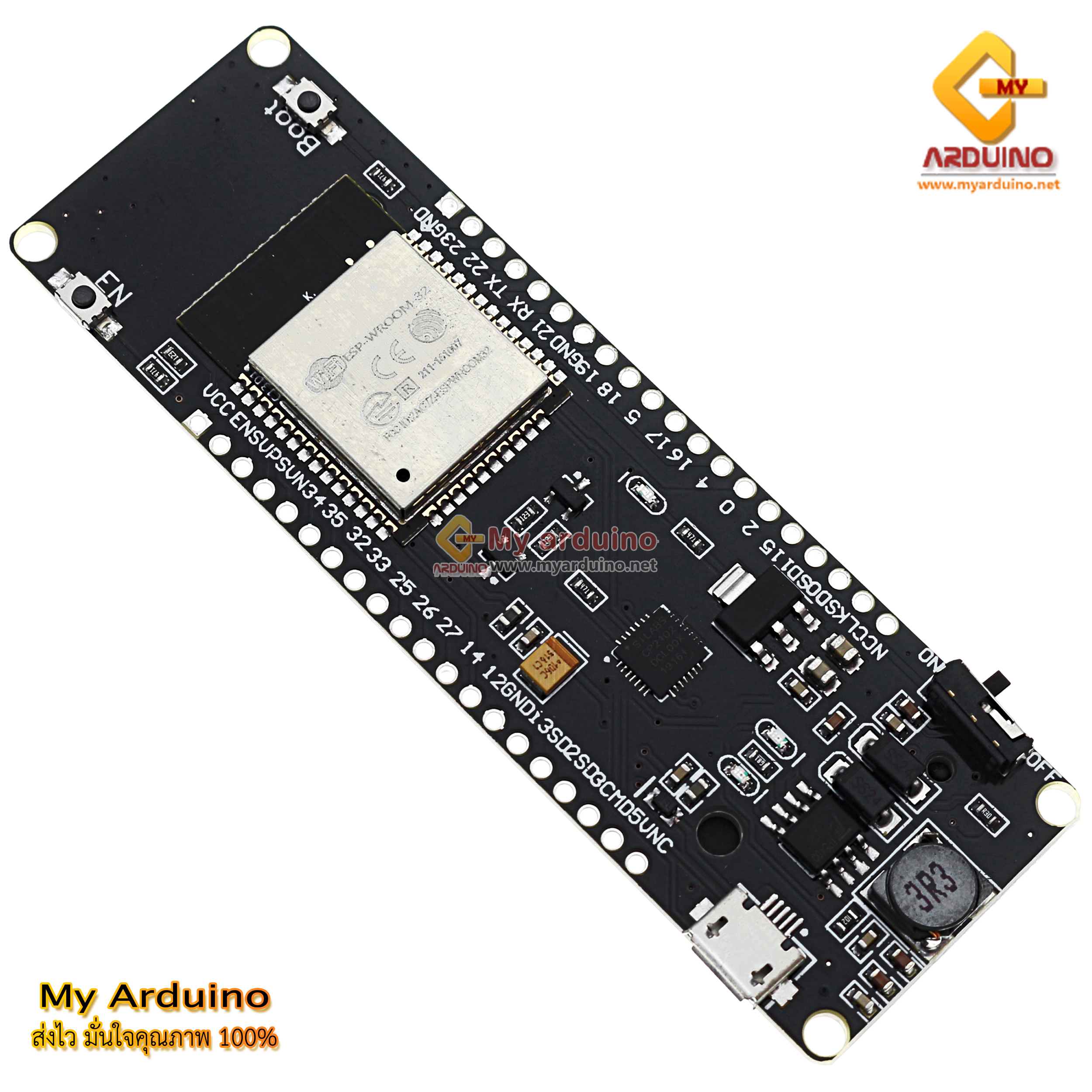 WeMos ESP32 ESP-WROOM-32 + 18650 Battery Socket บอร์ด ESP32 พร้อมวงจรชาร์จแบตในตัว - ขาย Arduino ...