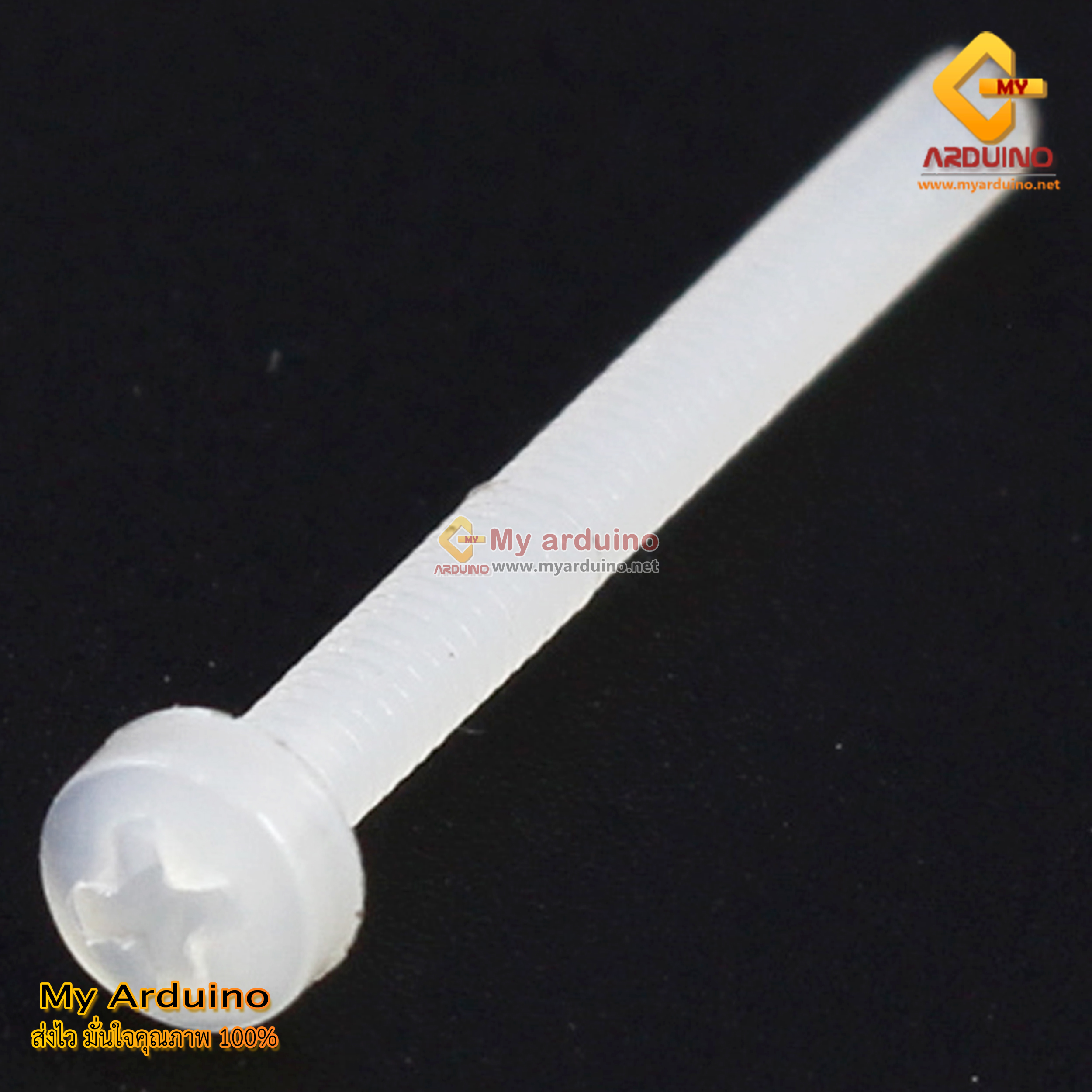 น็อตสกรูพลาสติกไนลอนหัวกลมแฉก Screw Nut Nylon M2 20mm จำนวน 5 ชิ้น