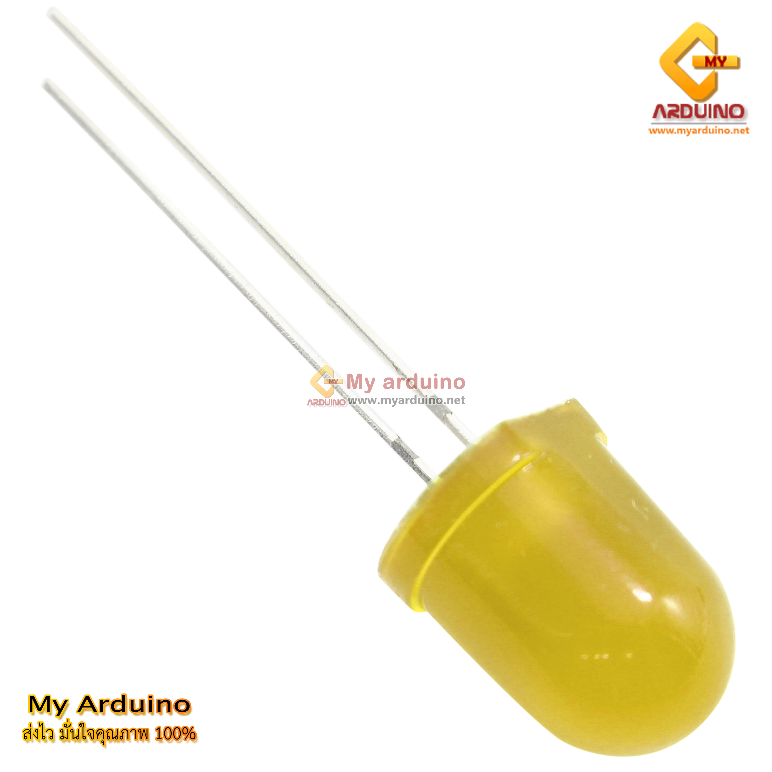 หลอดไฟ LED 10mm สีเหลือง LED Diode Light Yellow - ขาย Arduino อุปกรณ์ ...