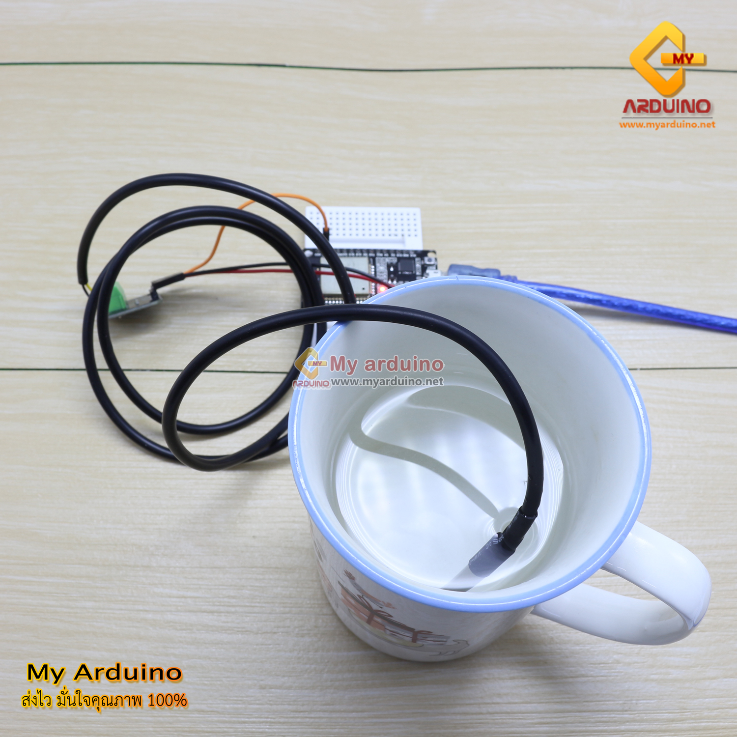 สอนใช้งาน ESP32 DS18B20 Full Waterproof Temperature Sensor เซ็นเซอร์วัด ...