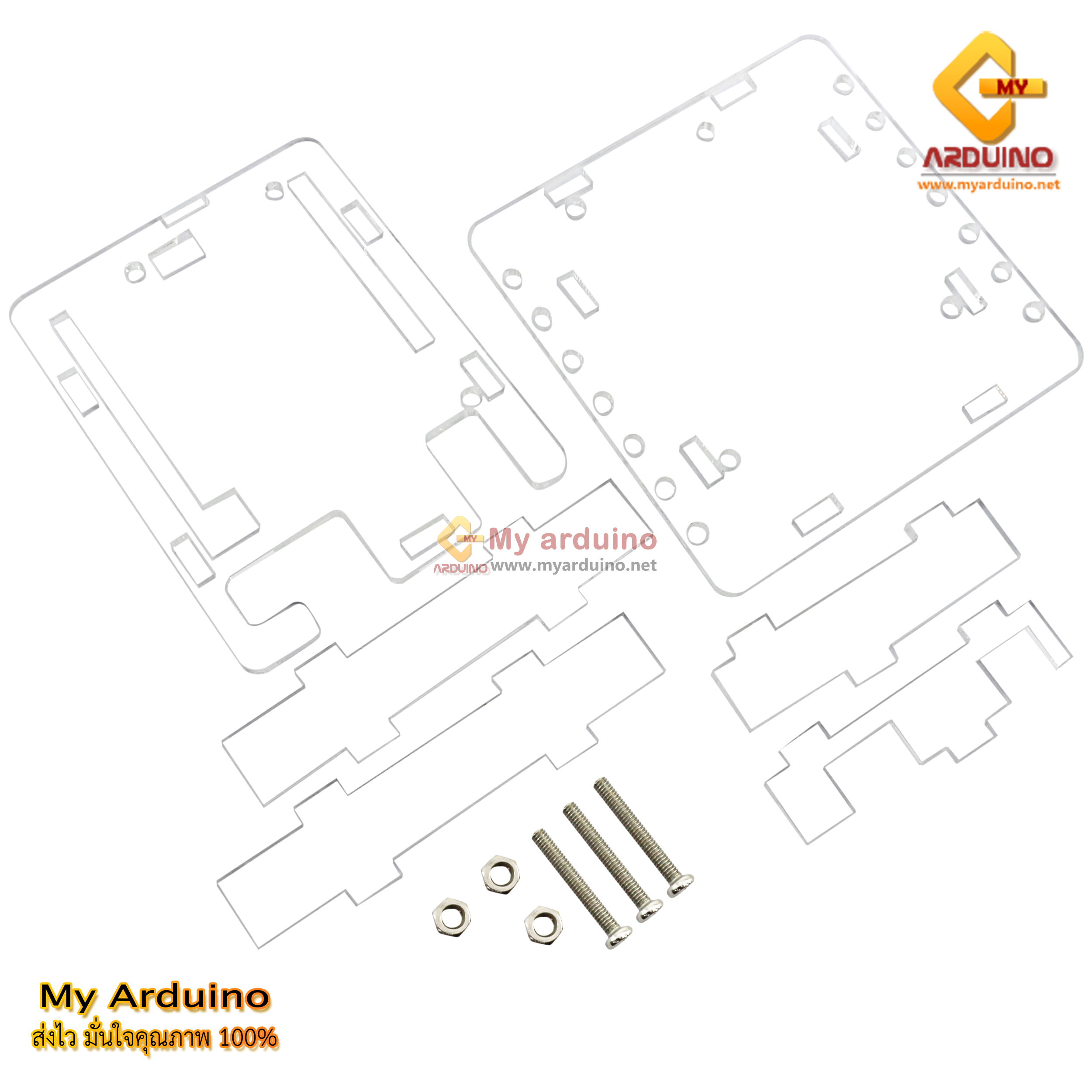 Arduino Uno R3 Acrylic Case Box กล่องอะคริลิคแบบใส สำหรับ Arduino Uno Case พร้อมขายึด ขาย
