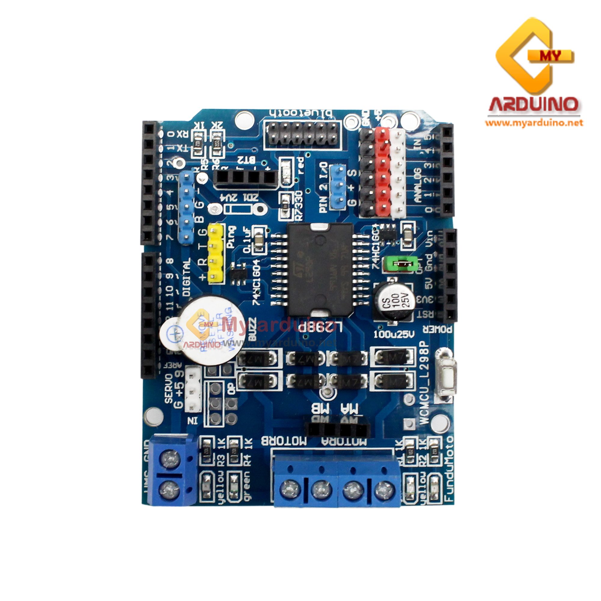 L298P 2A Motor Drive Arduino Shield - ขาย Arduino อุปกรณ์ Arduino คุณภาพดี ราคาถูก ส่งไว ส่งฟรี