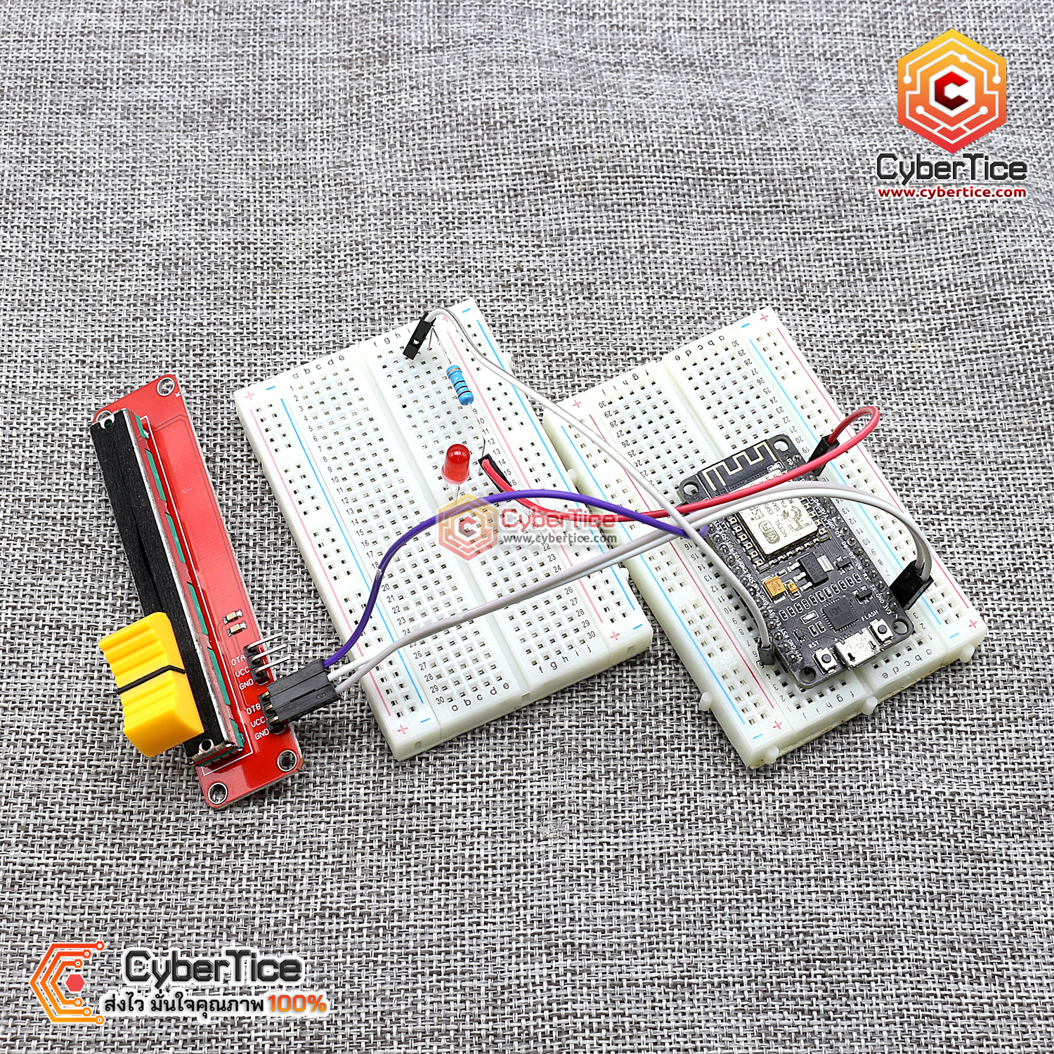 สอนใช้งาน ESP8266 Slide Potentiometer Module ตัวต้านทานปรับค่าได้แบบสไลต์ - ขาย Arduino อุปกรณ์ ...