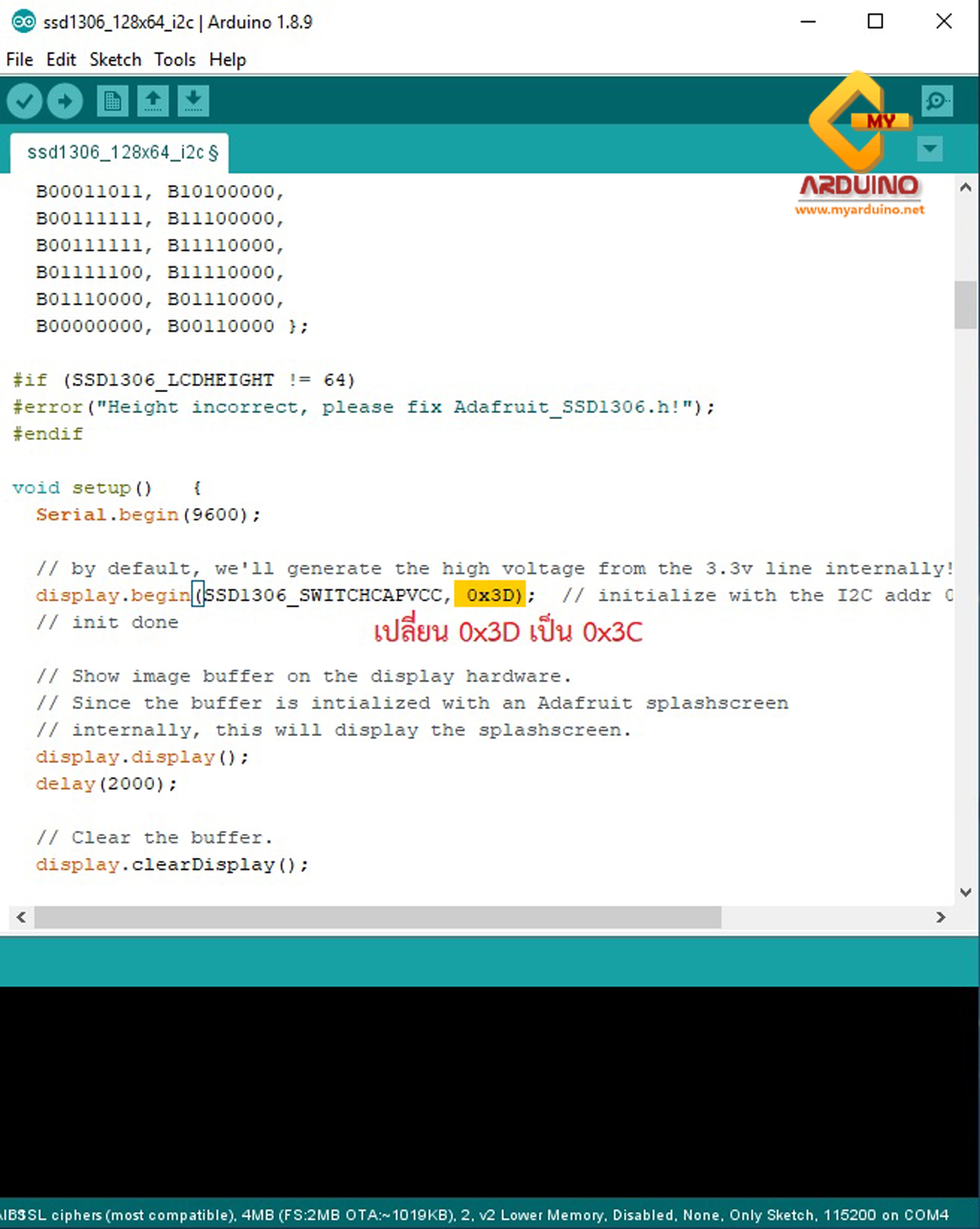 สอนใช้งาน ESP8266 จอแสดงผล OLED 128x64 แบบ I2C - ขาย Arduino อุปกรณ์ ...