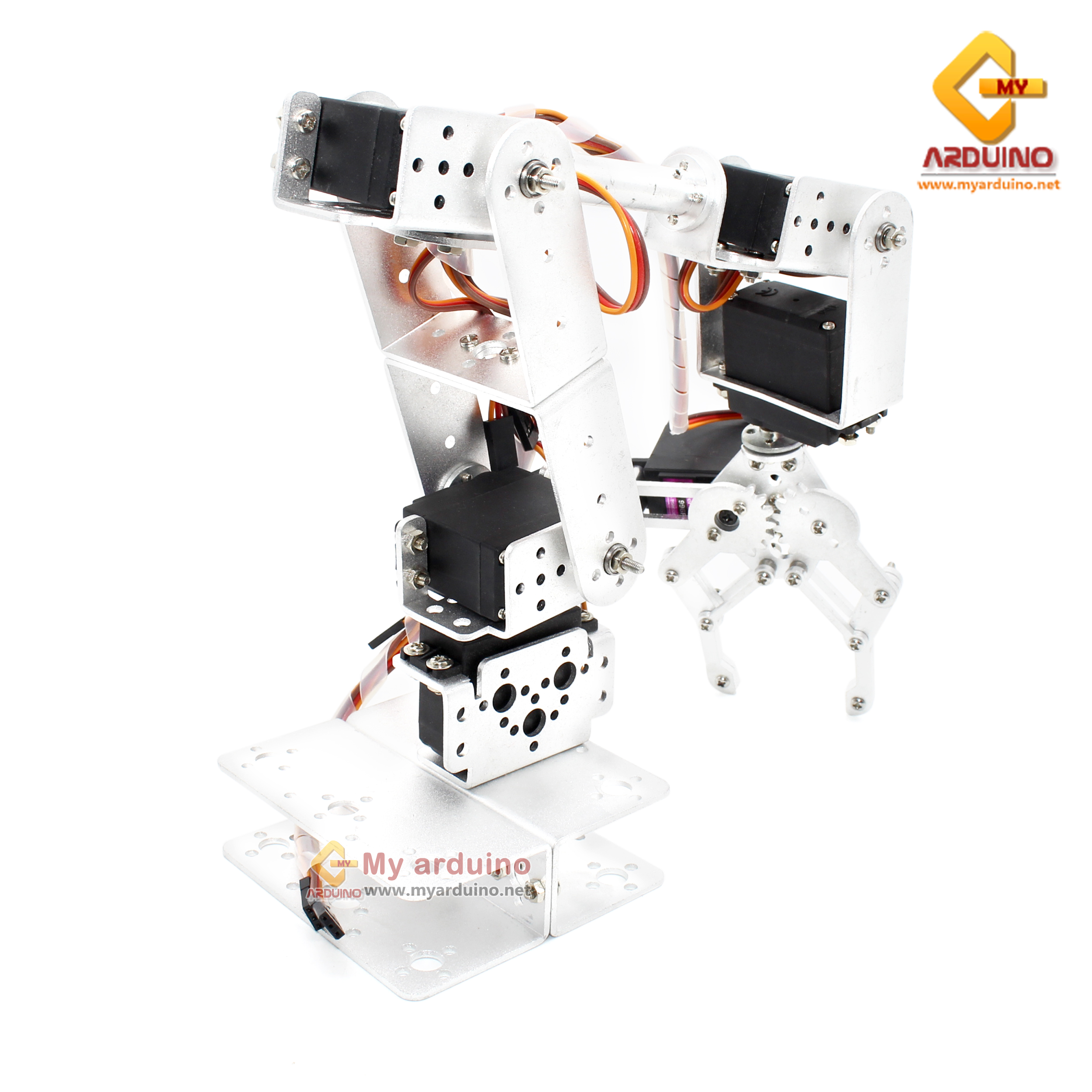 โครงแขนกลหุ่นยนต์ Arm Robot Arduino 6DOF สีเงิน โลหะ - ขาย Arduino อุปกรณ์ Arduino คุณภาพดี ราคา ...