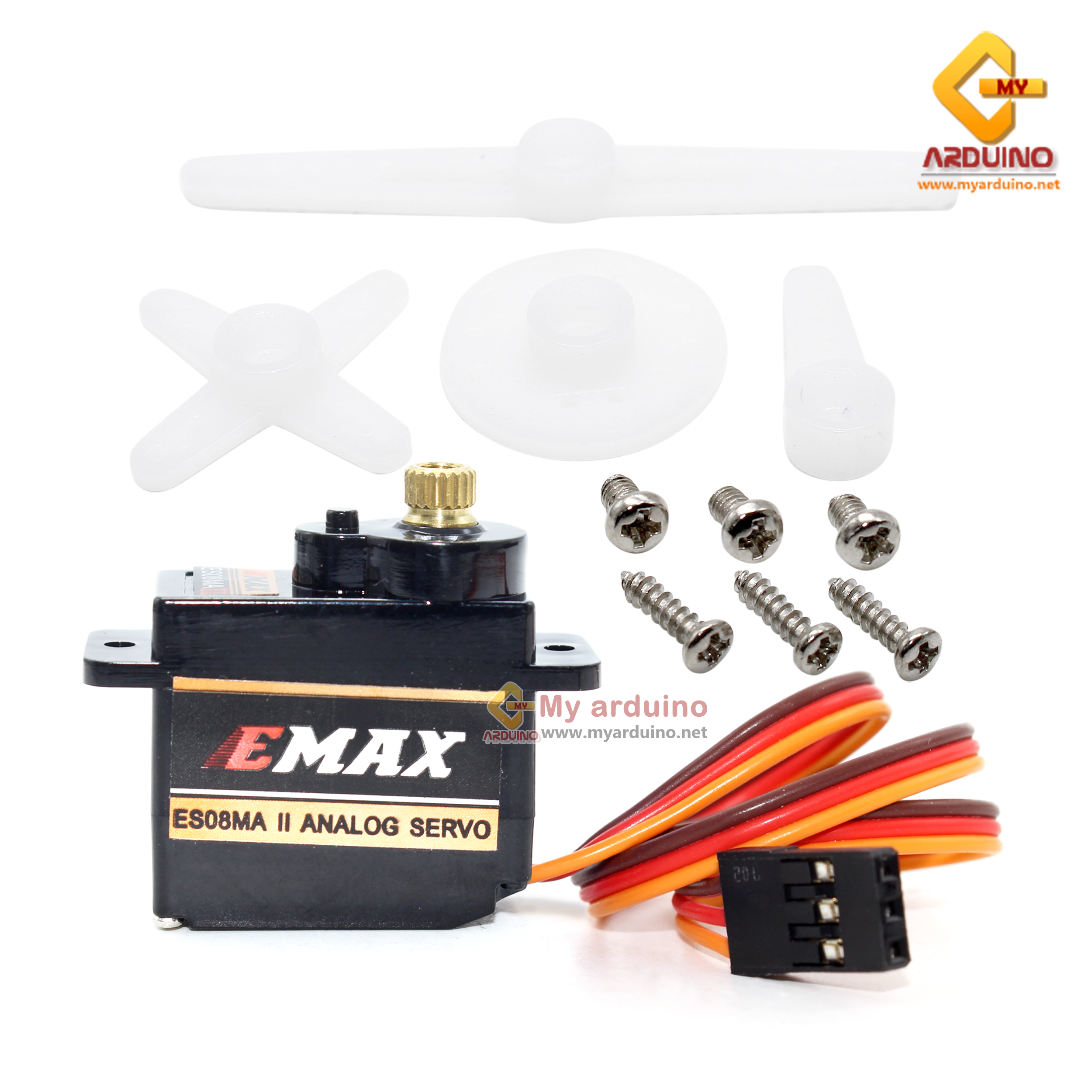 ES08MA Servo Motor 0-180องศา เฟืองโลหะทั้งหมด - ขาย Arduino อุปกรณ์ Arduino คุณภาพดี ราคาถูก ส่ง ...