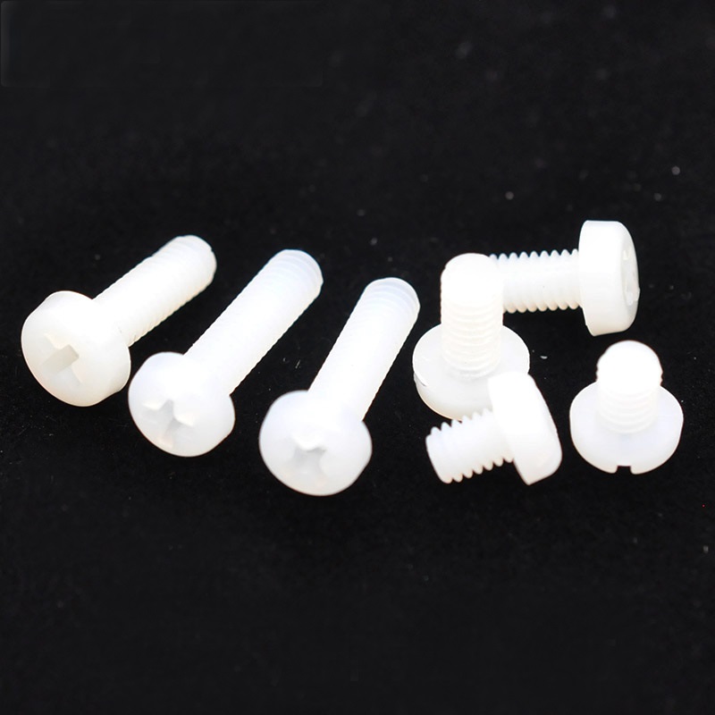 น็อตสกรูพลาสติกไนลอนหัวกลมแฉก Screw Nut Nylon M2 20mm จำนวน 5 ชิ้น