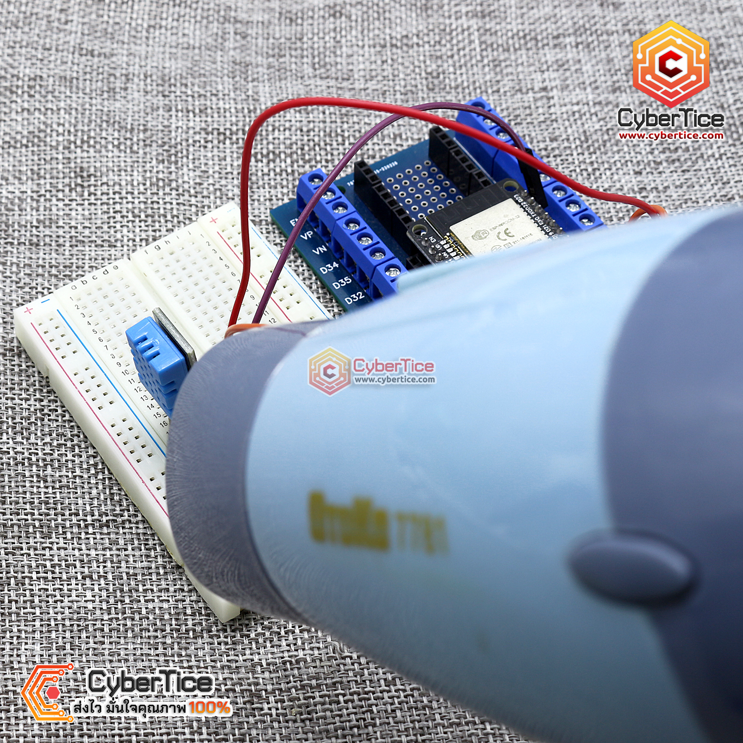 สอนใช้งาน Esp32 Dht11 เซ็นเซอร์วัดอุณหภูมิและความชื้น พร้อม Pcb แถมสายไฟ 2024 ขาย Arduino