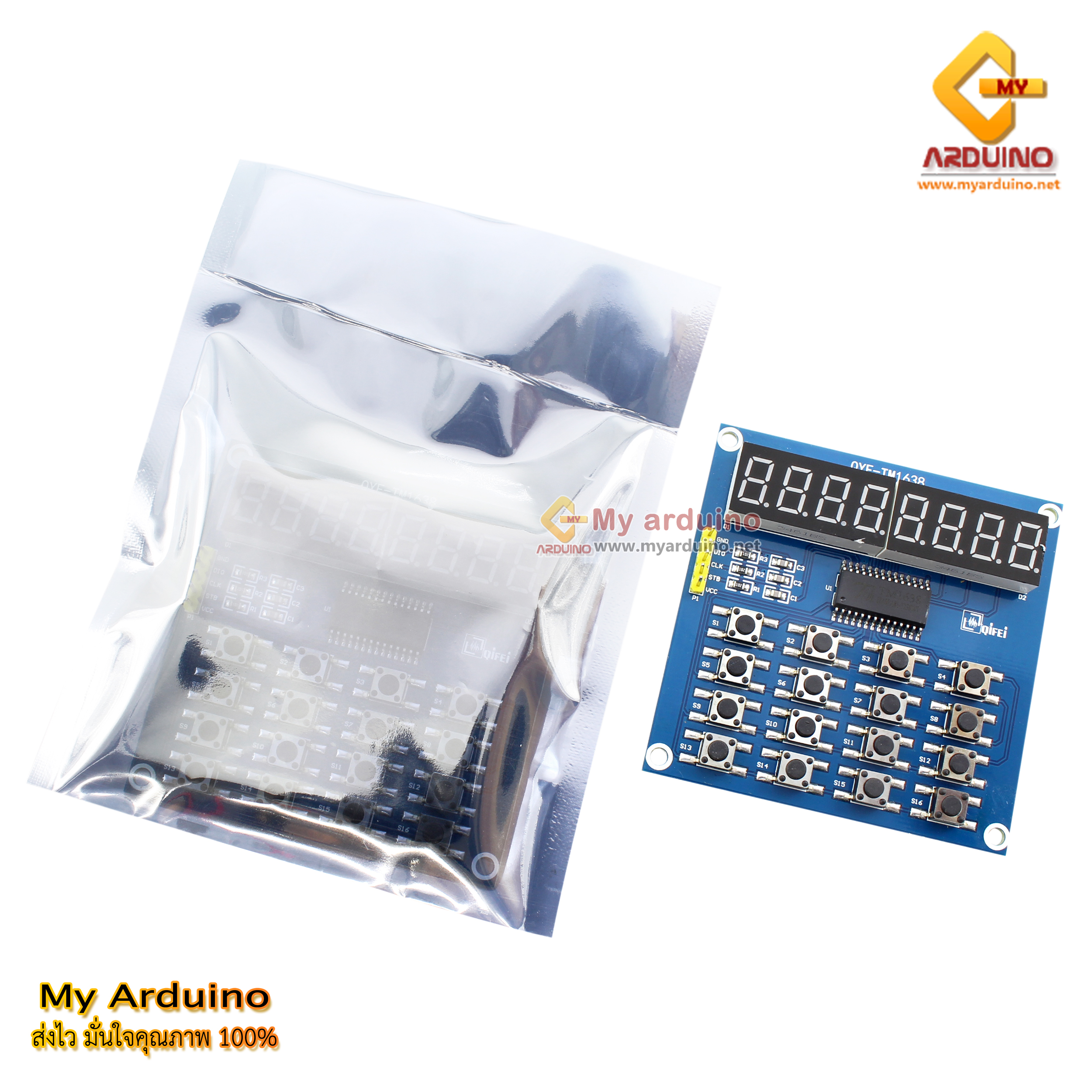 Tm1638 Mcu 8 Bit Led Digital Tube Keyboard Module Scan And Display Module ขาย Arduino อุปกรณ์