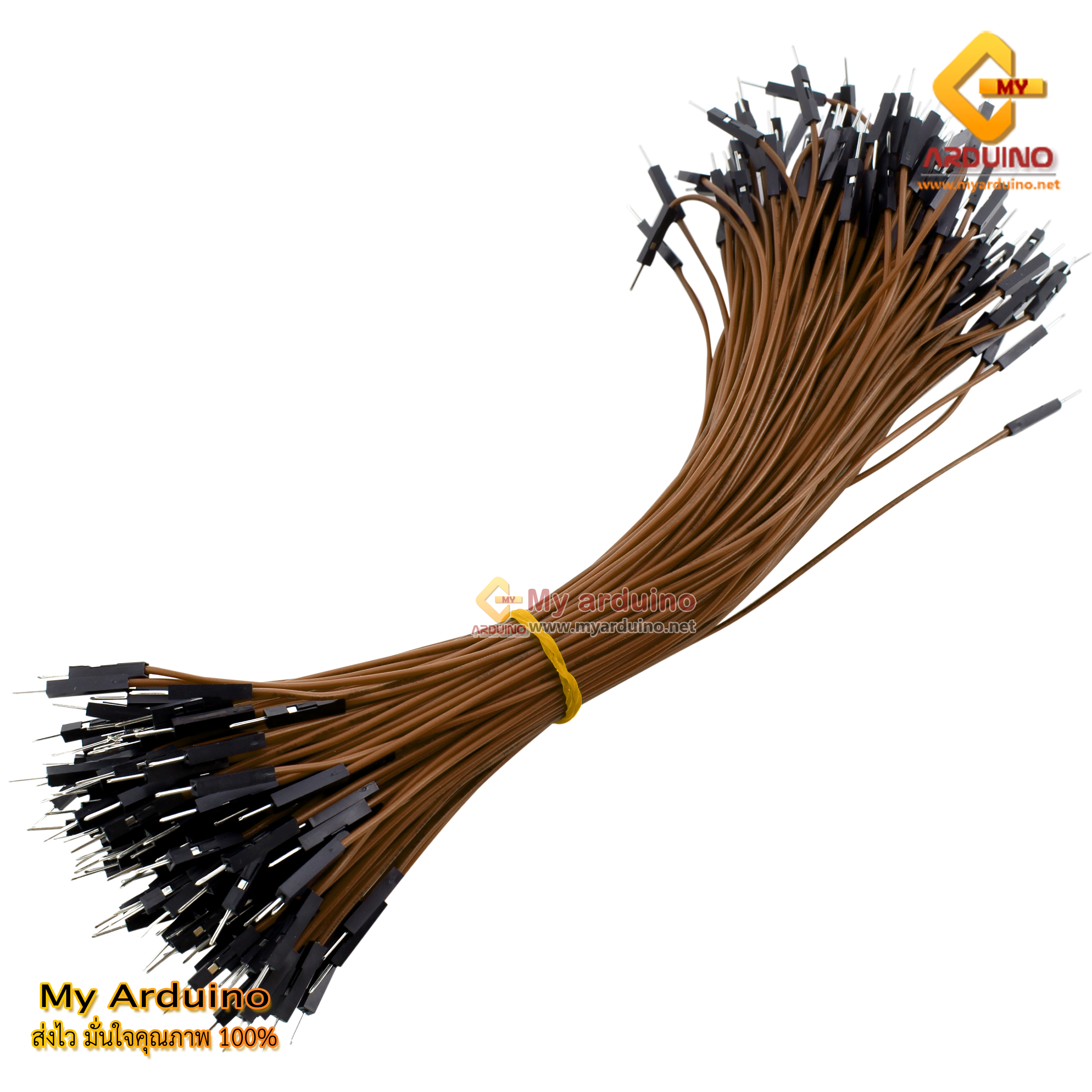 สายไฟจัมเปอร์ 20cm ผู้ ผู้ สีน้ำตาล จำนวน 10 เส้น หนาพิเศษ 24awg ขาย Arduino อุปกรณ์ Arduino