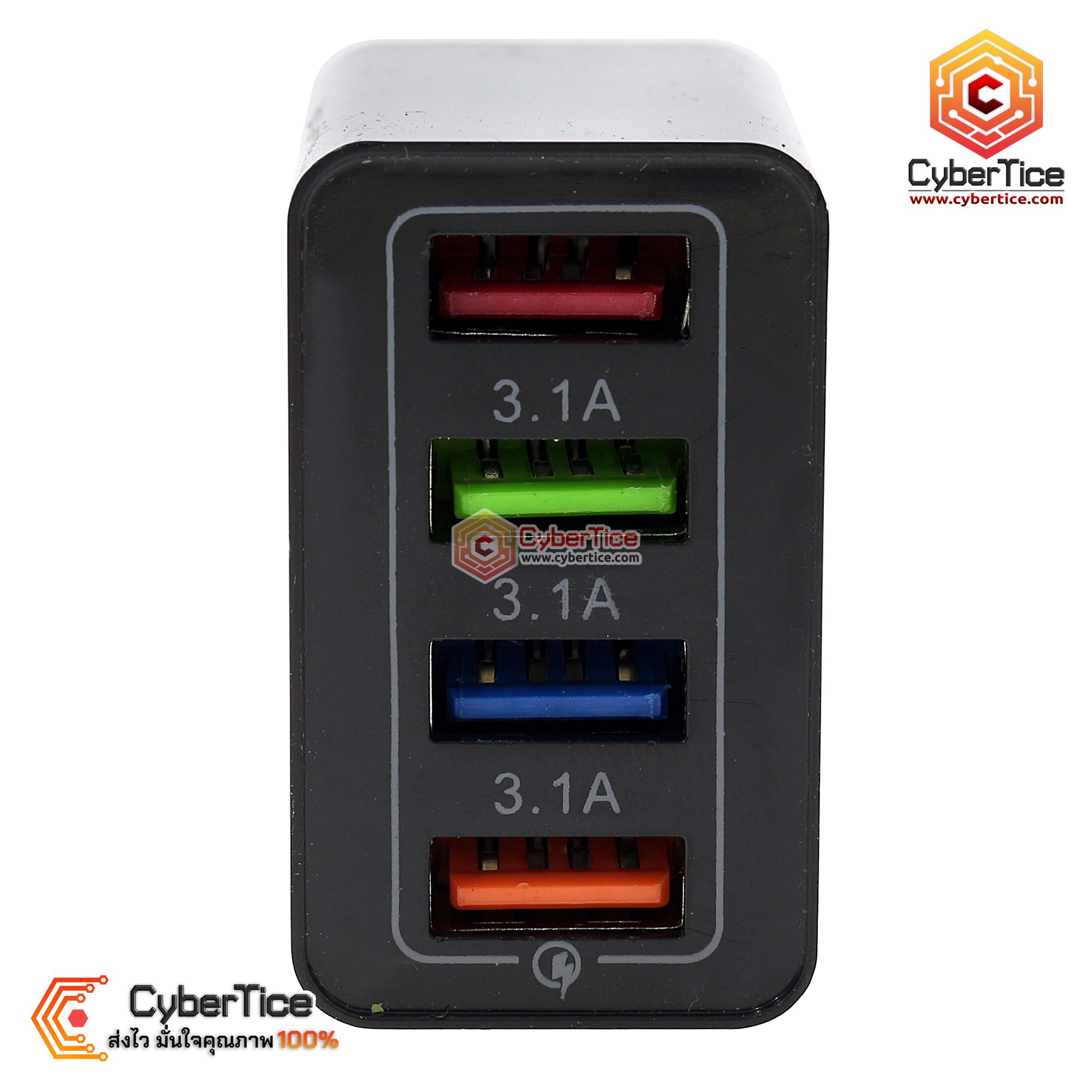 Adapter Usb Charger สีดำ 4ช่อง 5v 3a สำหรับ Arduino Nodemcu Esp8266 Esp32 โทรศัพท์มือถือ รองรับ