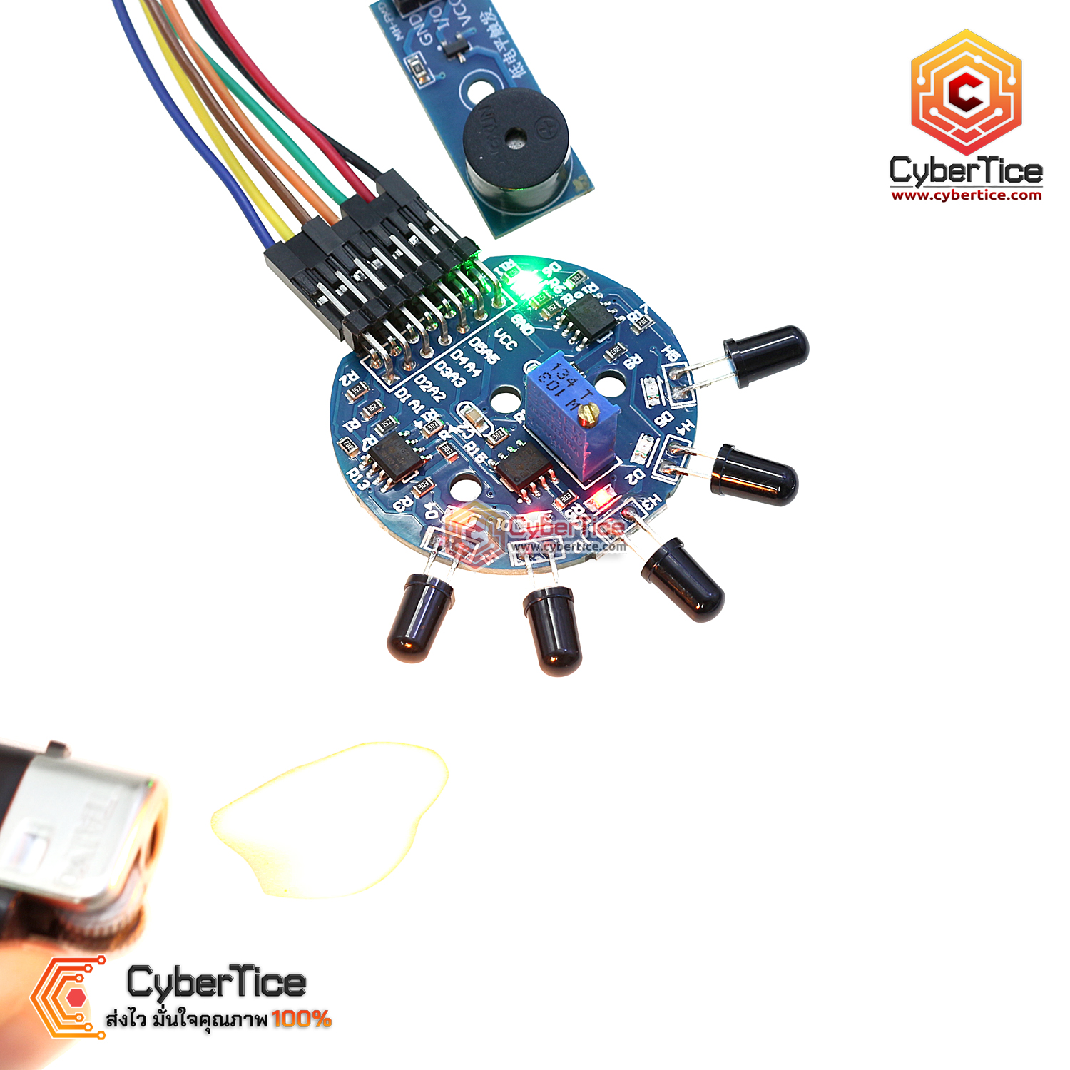 สอนใช้งาน Esp8266 เซ็นเซอร์ตรวจจับเปลวไฟ สัญญาณเตือนไฟไหม้ แจ้งเตือนผ่าน Line ขาย Arduino