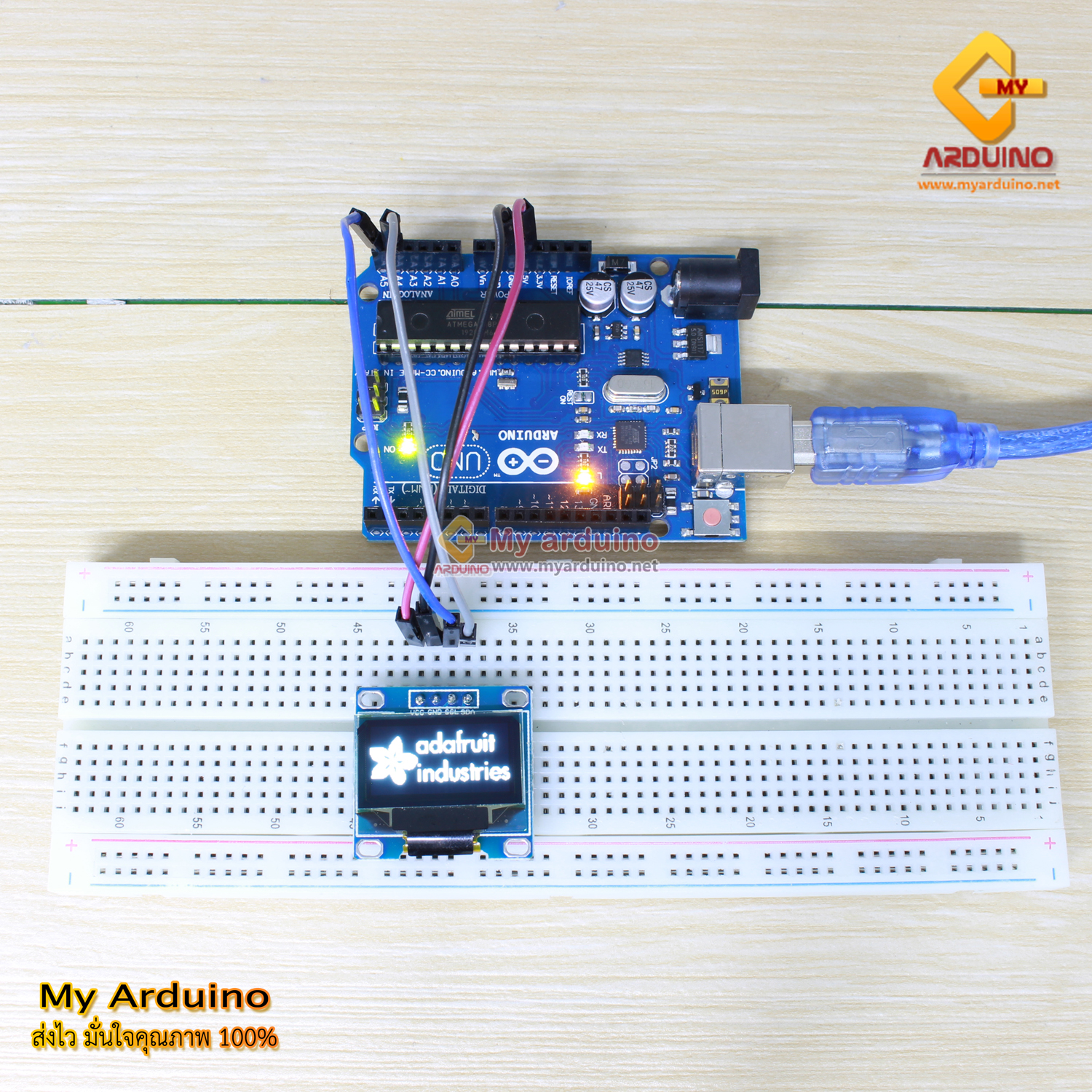 สอนใช้งาน Arduino จอแสดงผล Oled 128x64 แบบ I2c สีขาว ขาย Arduino