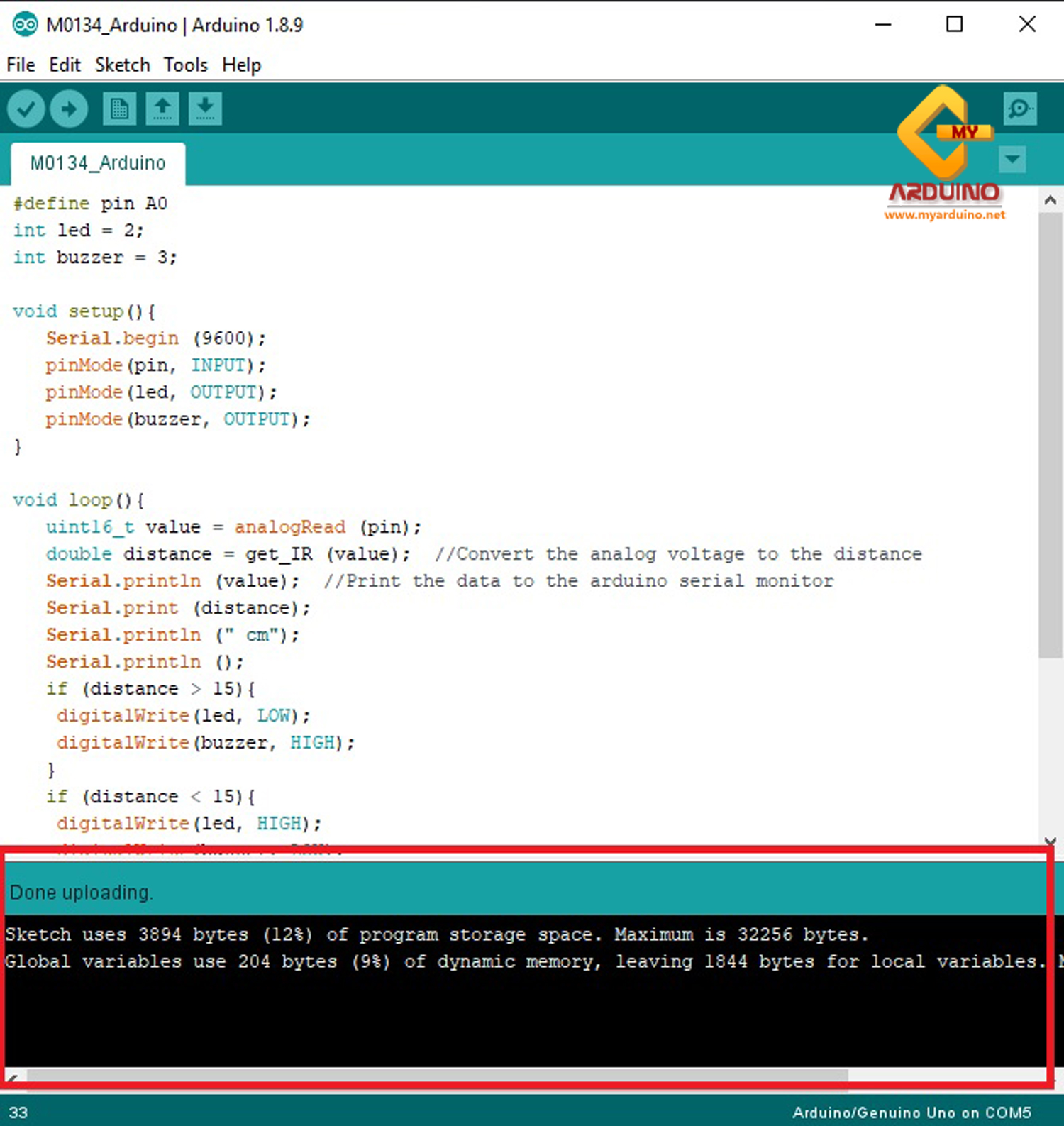 สอนใช้งาน Arduino GP2Y0A21 Infrared Sensor เซ็นเซอร์วัดระยะทาง 10cm ...