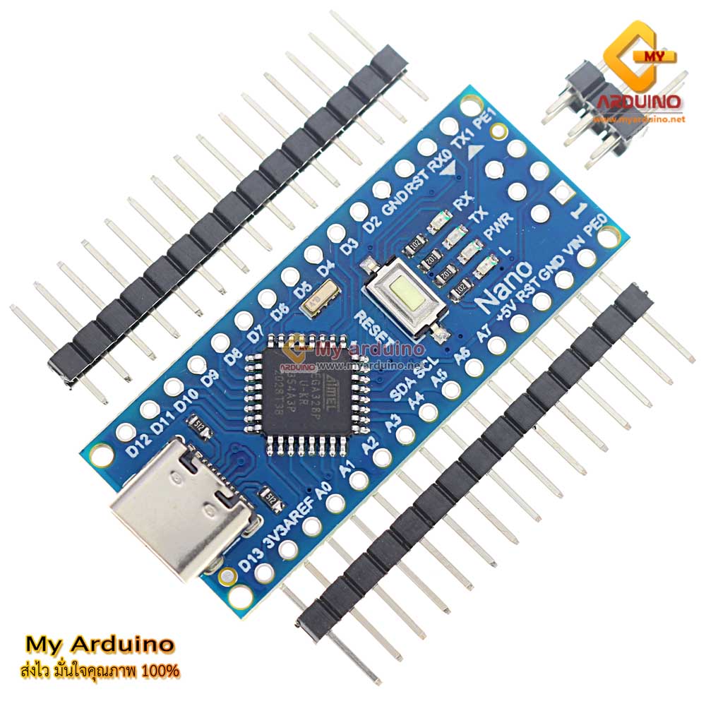 Arduino Nano 30 Usb Type C รุ่นใหม่ชิฟ Ch340g แบบไม่บัดกรีขา ขาย Arduino อุปกรณ์ Arduino