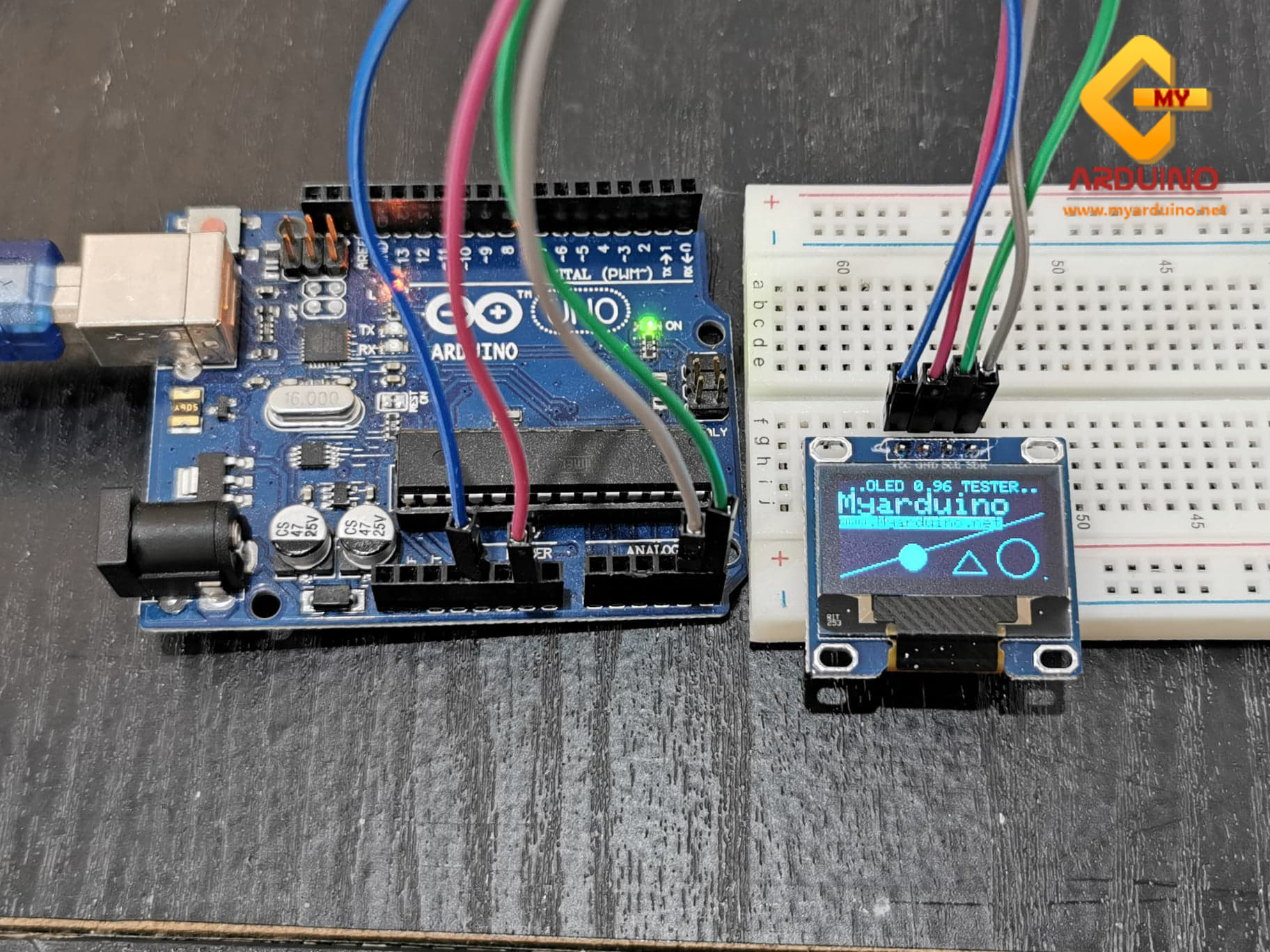สอนใช้งาน Arduino เชื่อมต่อแสดงผล จอoled 096 นิ้ว สีน้ำเงิน แบบ I2c ขาย Arduino อุปกรณ์