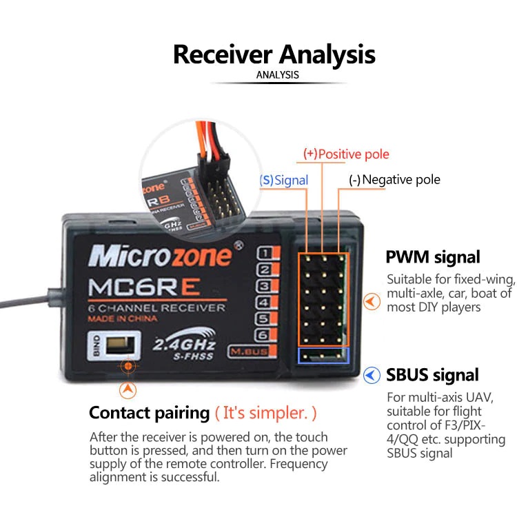 รีโมทบังคับวิทยุระยะไกล MC6C v2 2.4G 6 channel RC Remote Control - ขาย Arduino อุปกรณ์ Arduino ...