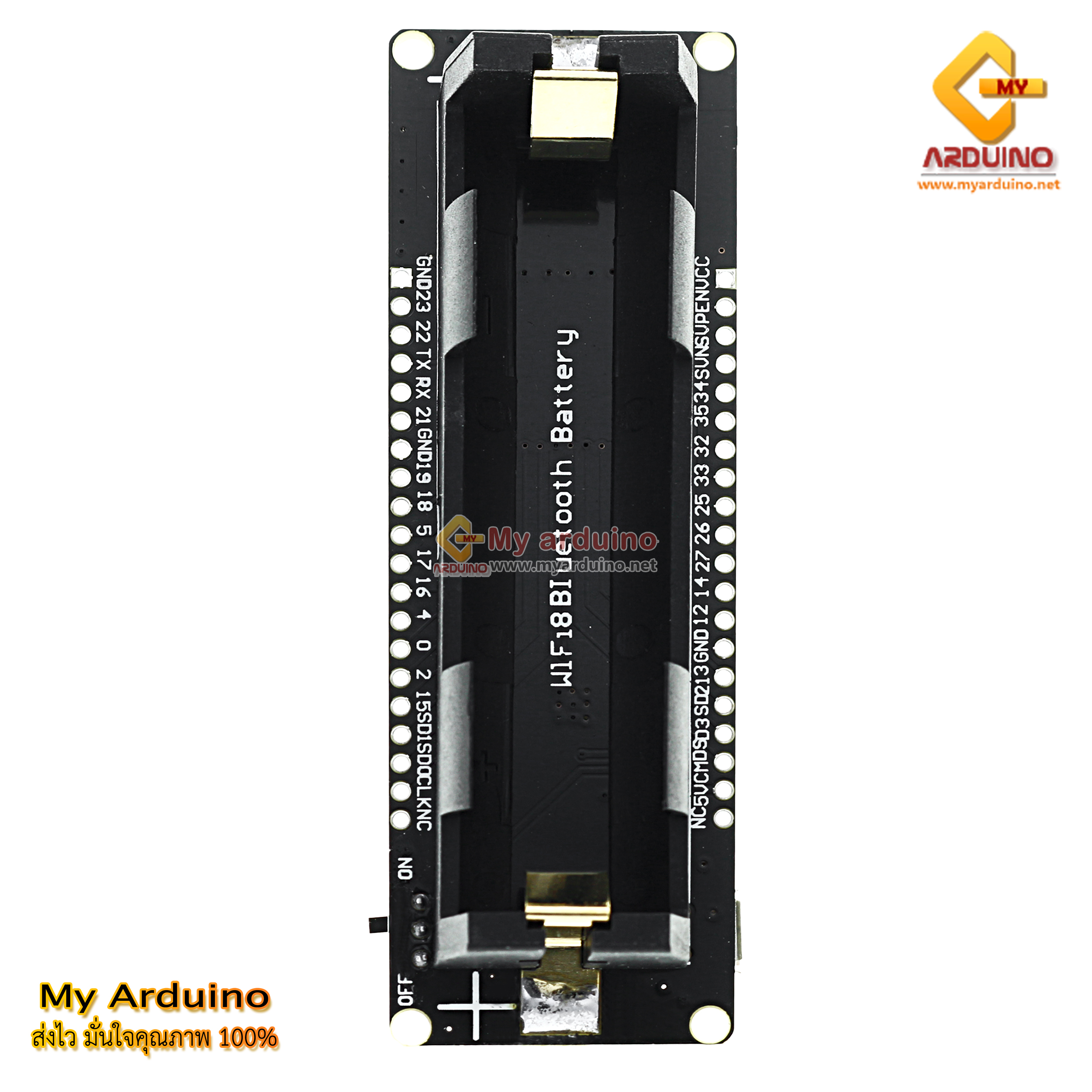 WeMos ESP32 ESP-WROOM-32 + 18650 Battery Socket บอร์ด ESP32 พร้อมวงจรชาร์จแบตในตัว - ขาย Arduino ...