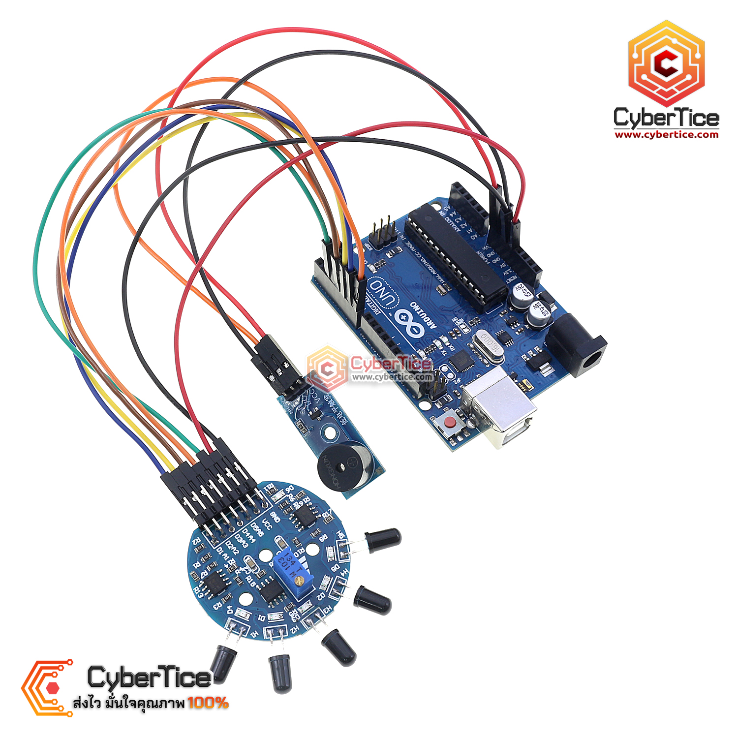 สอนใช้งาน Arduino เซ็นเซอร์ตรวจจับเปลวไฟ สัญญาณเตือนไฟไหม้ 5 Way Flame Sensor Module Digital