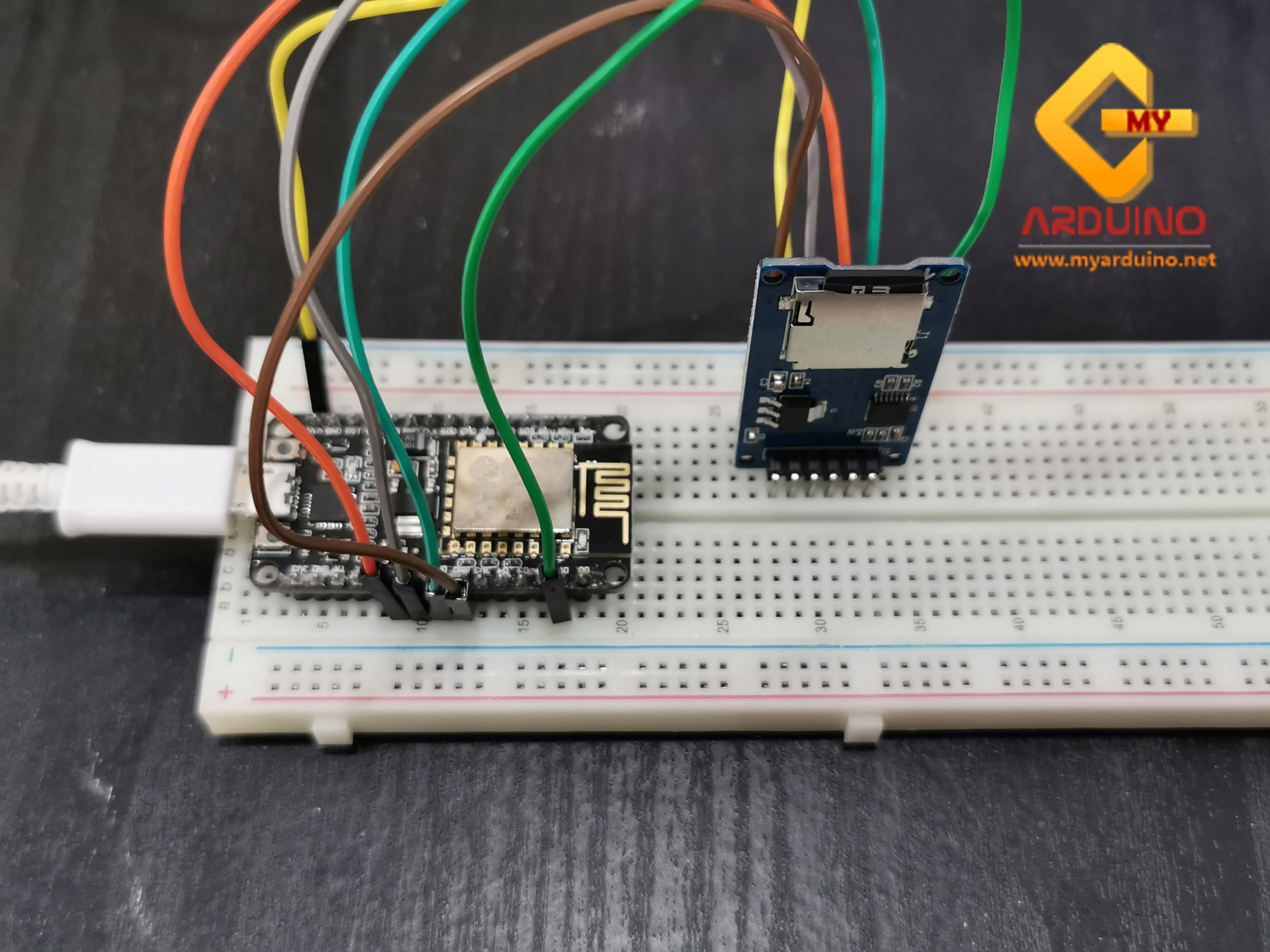 สอนใช้งาน NodeMCU ESP8266 บันทึกข้อมูลลง SD Card และ อ่านข้อมูลจาก SD ...