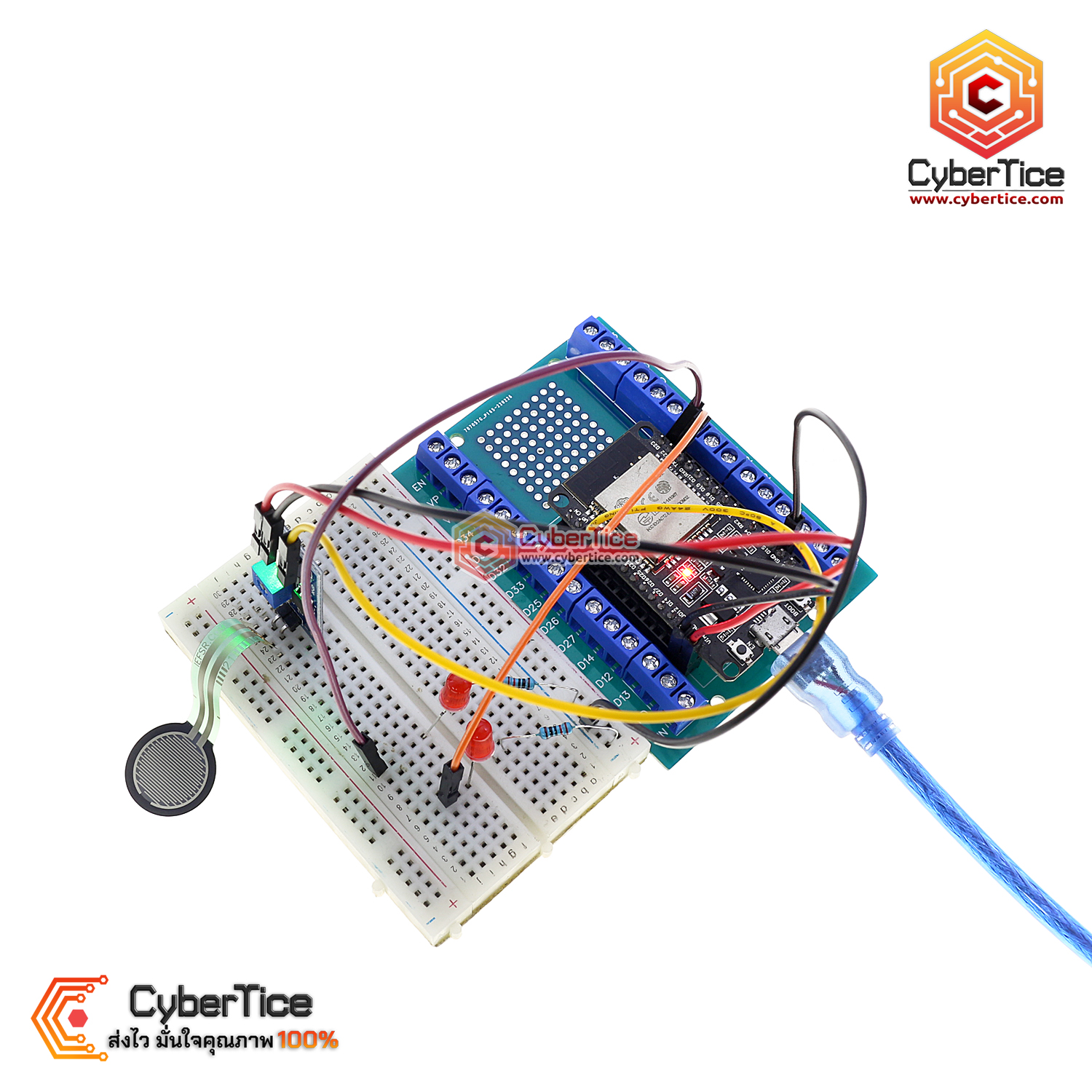 สอนใช้งาน ESP32 เซ็นเซอร์รับแรงกด Force Sensor FSR402 - ขาย Arduino ...