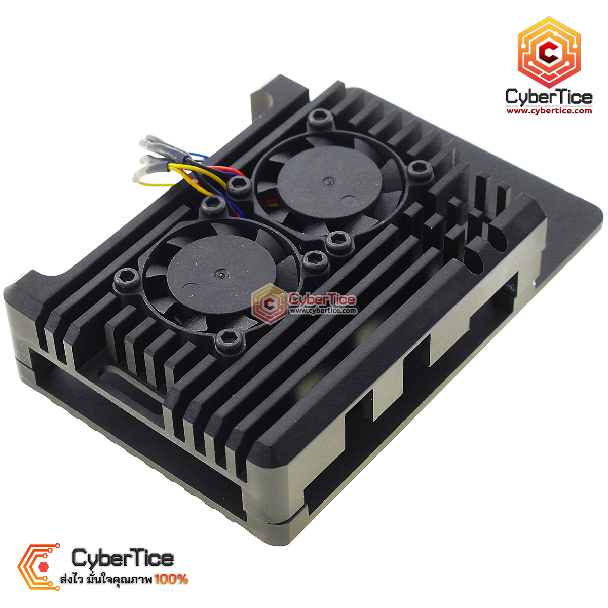 Raspberry pi 5 Aluminum Case Box Dual Cooling Fan Heat Sink - ขาย ...