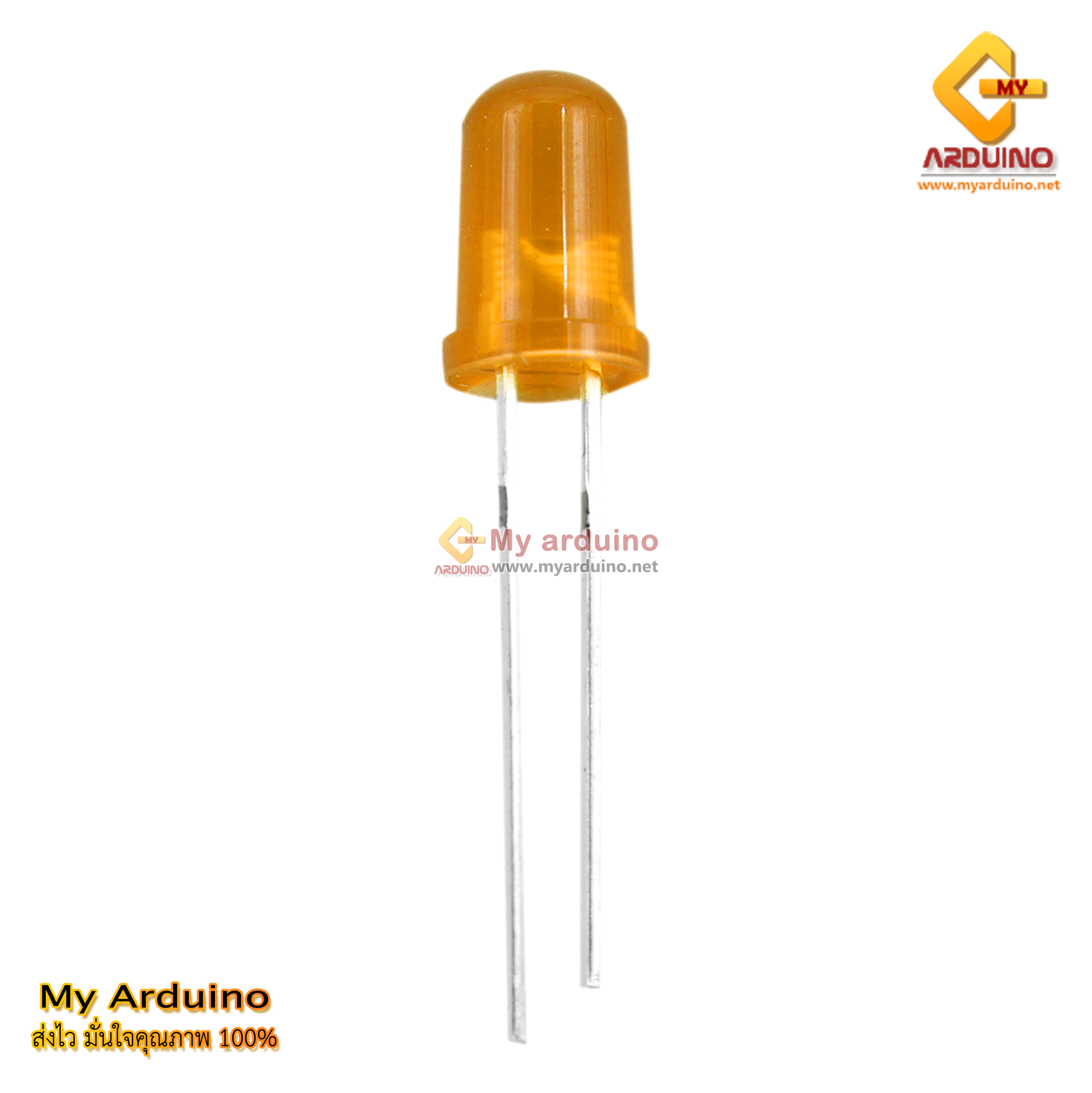 Led 5mm หลอดสี สีส้ม จำนวน 5 ดวง ขาย Arduino อุปกรณ์ Arduino คุณภาพดี ราคาถูก ส่งไว ส่งฟรี