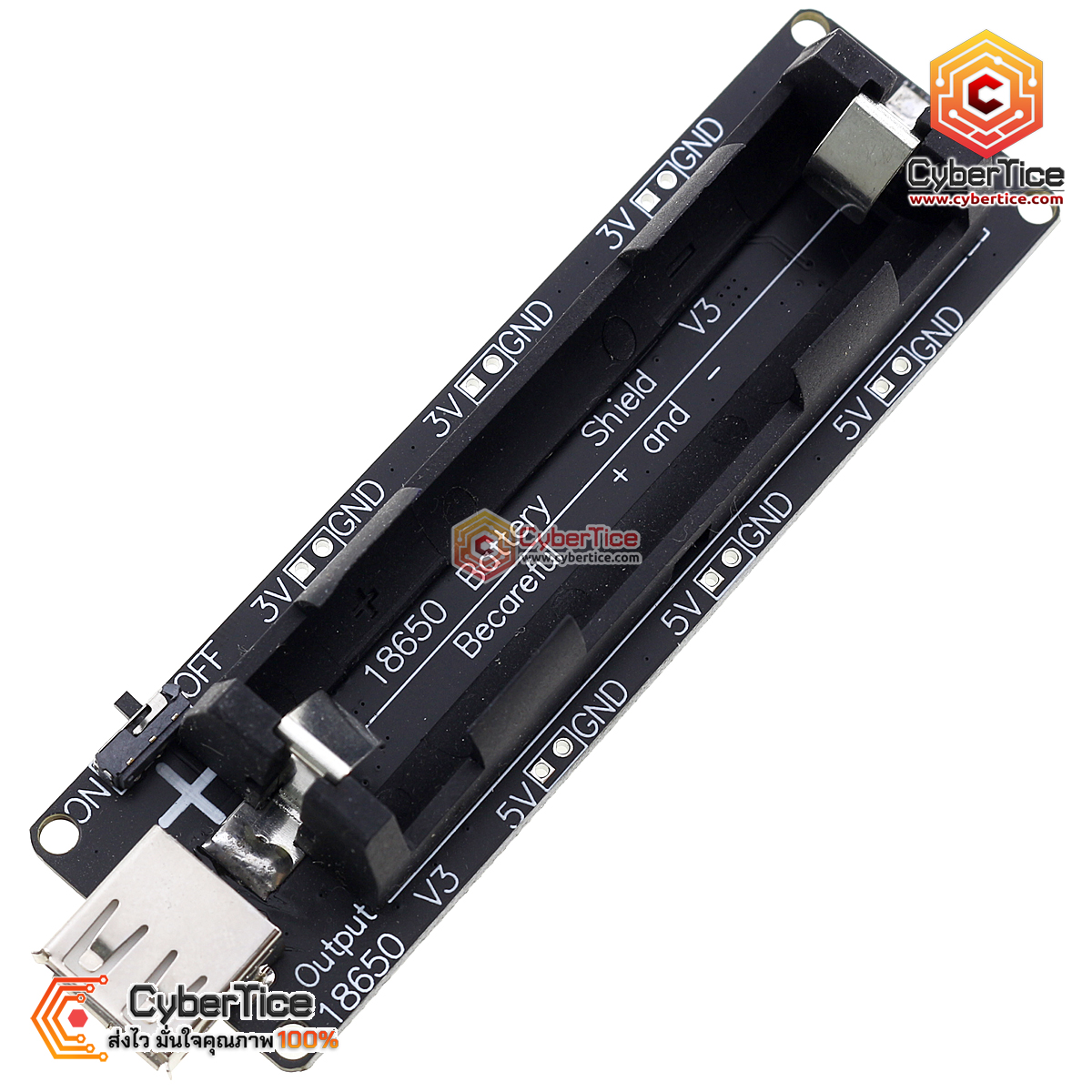 โมดูลชาร์จแบตเตอรี่ 18650 พร้อมช่องจ่ายไฟ USB Battery Shield V3 สำหรับ Raspberry Pi WEMOS ...