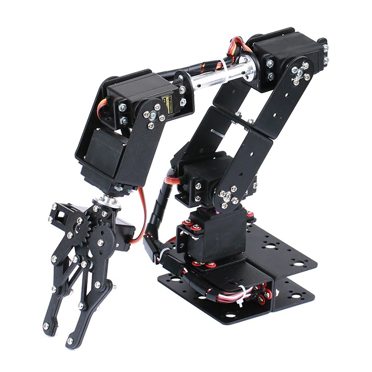 โครงแขนกลหุ่นยนต์ Arm Robot Arduino 6dof สีดำ โลหะ ขาย Arduino อุปกรณ์ Arduino คุณภาพดี ราคา
