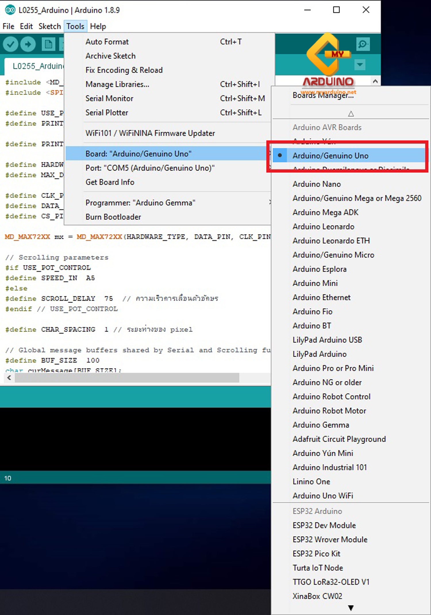 สอนใช้งาน Arduino Led Matrix Driver Max7219 Ic Driver Module Led Dot Matrix 8x8 ขาย Arduino