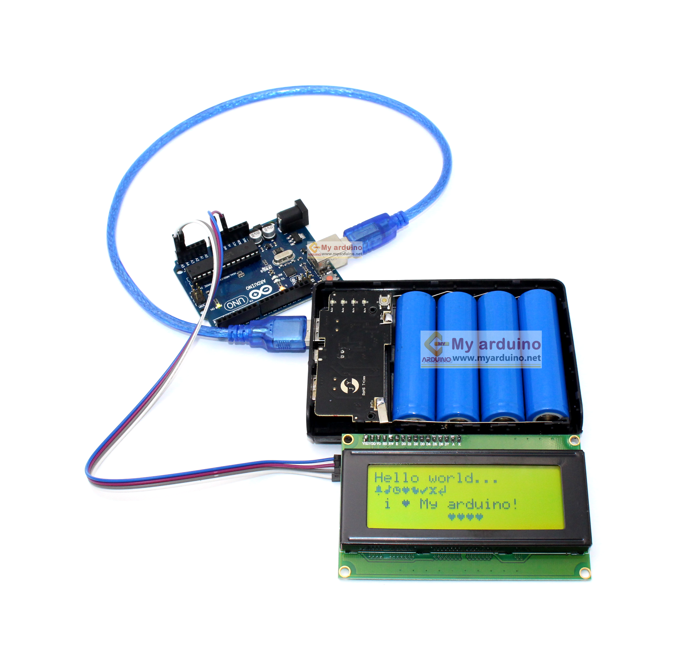 Power Bank แหล่งจ่ายไฟสำหรับ Arduino ESp8266 ชาร์จไฟผ่าน USB ถ่าน 18650 4 ก้อน สีดำ - ขาย ...