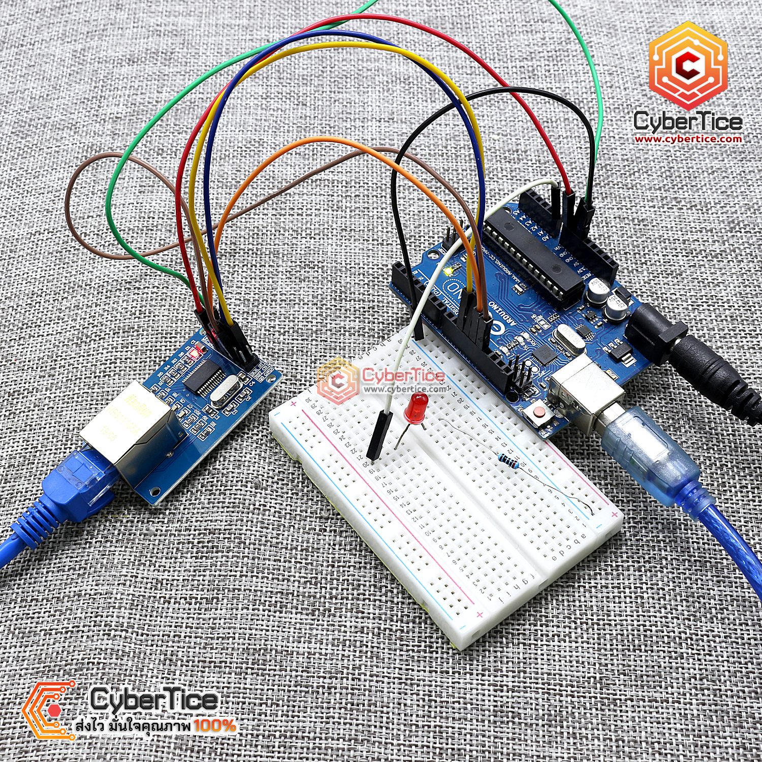 สอนใช้งาน Arduino ENC28J60 SPI Interface Ethernet Network Module 51 ...