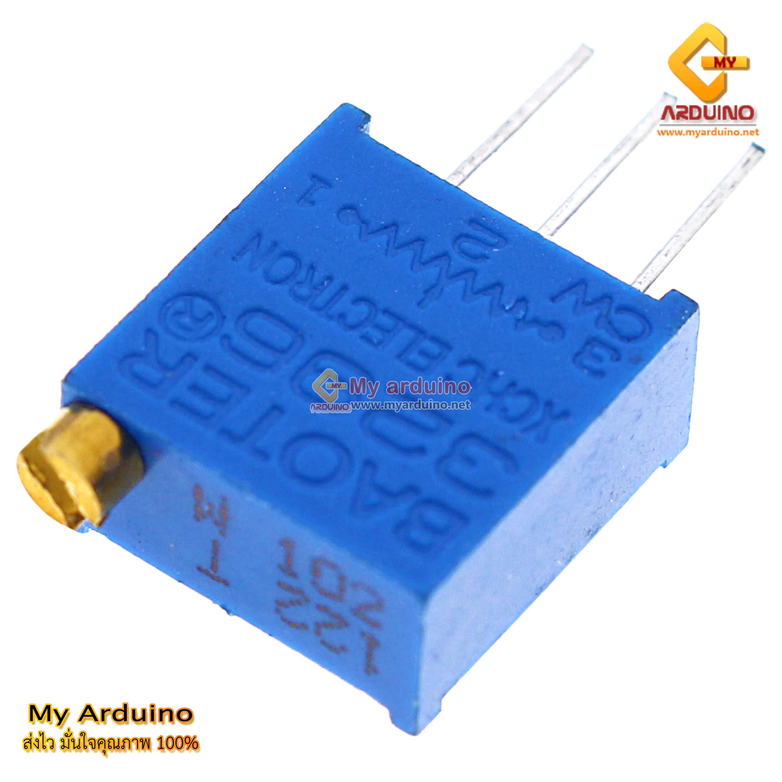 3296W Trimpot ตัวต้านทานปรับค่าได้ 1K ohm (102) แบบละเอียดหมุน 25 รอบ ...