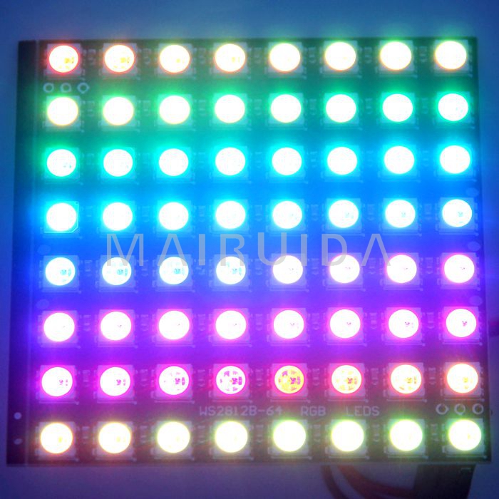 Neopixel Matrix แบบตาราง 8x8 64 ดวง Ws2812 5050 Rgb Led ขาย Arduino อุปกรณ์ Arduino คุณภาพดี