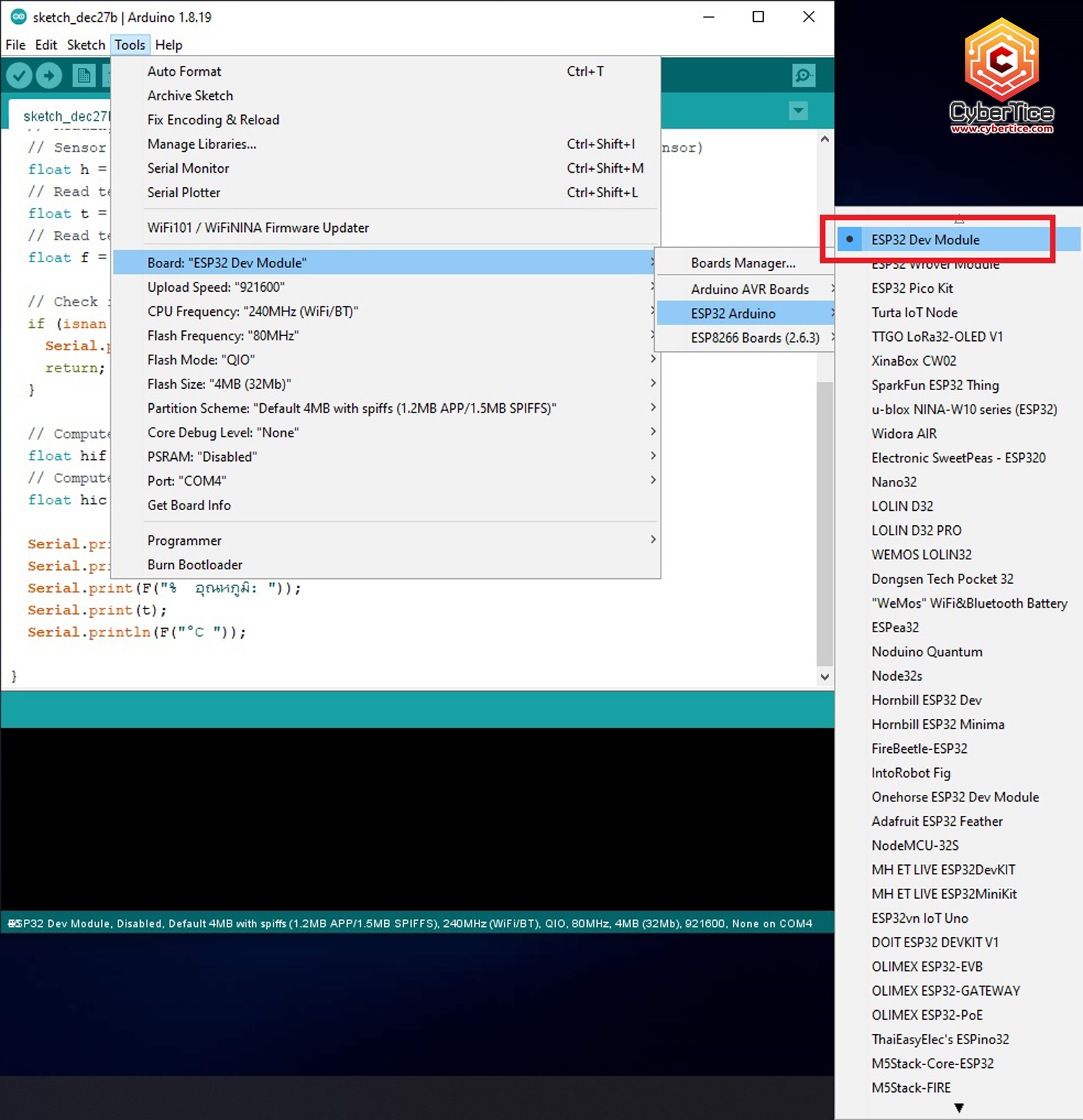 สอนใช้งาน Esp32 Dht11 เซ็นเซอร์วัดอุณหภูมิและความชื้น พร้อม Pcb แถมสายไฟ 2024 ขาย Arduino