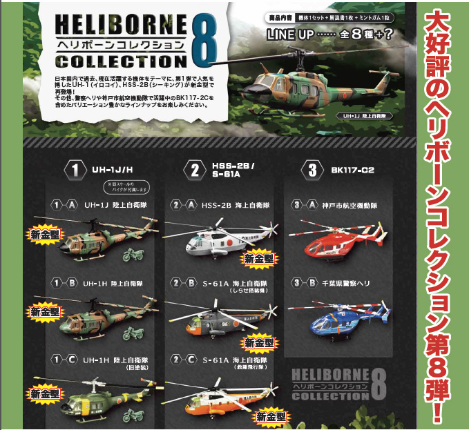 โมเดลเฮลิคอปเตอร์จำลอง ยี่ห้อ F-toys ขนาด 1/144 ชุด Heliborne ...