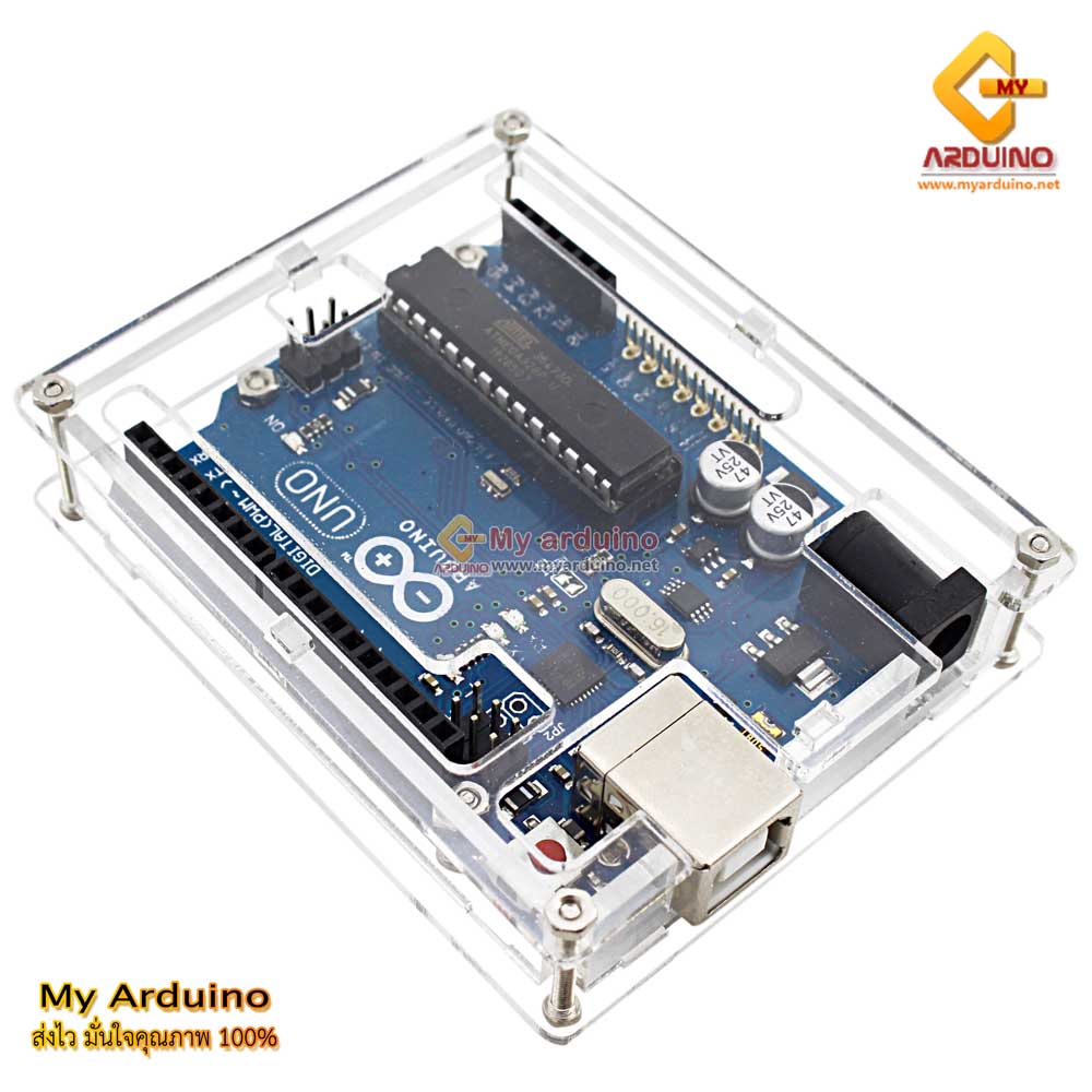 Arduino Uno R3 Acrylic Case Box กล่องอะคริลิคแบบใส สำหรับ Arduino Uno Case ขาย Arduino อุปกรณ์