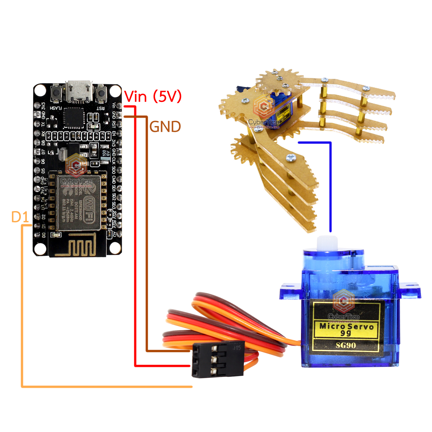 สอนใช้งาน Nodemcu Esp8266 Smart Iot Shield Relay 4ch Wi Fi App Blynk ควบคุมแขนกล Servo 0 180องศา