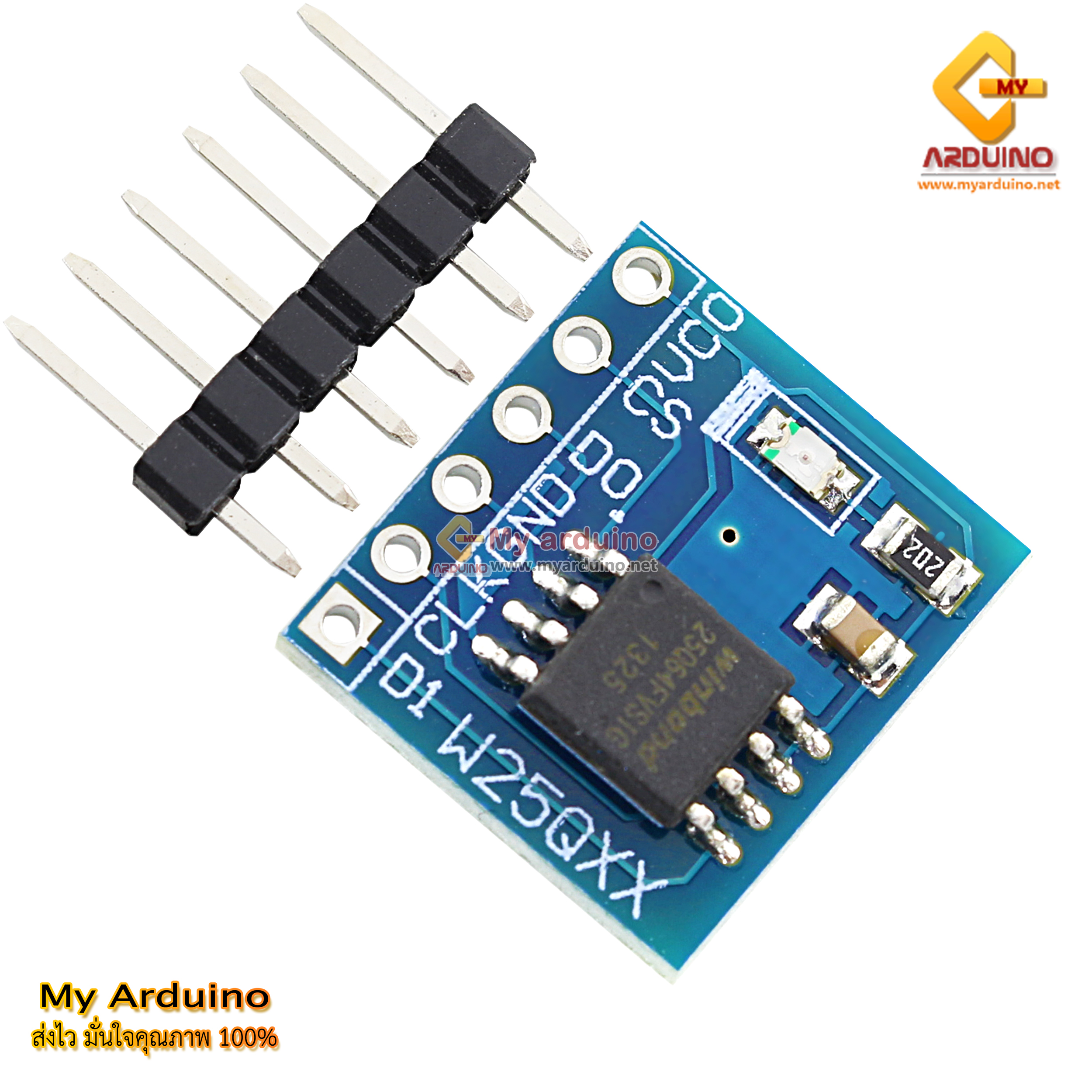 โมดูลหน่วยความจำ W25Q32 32Mbit 4MByte SPI FLASH Storage module - ขาย Arduino อุปกรณ์ Arduino ...