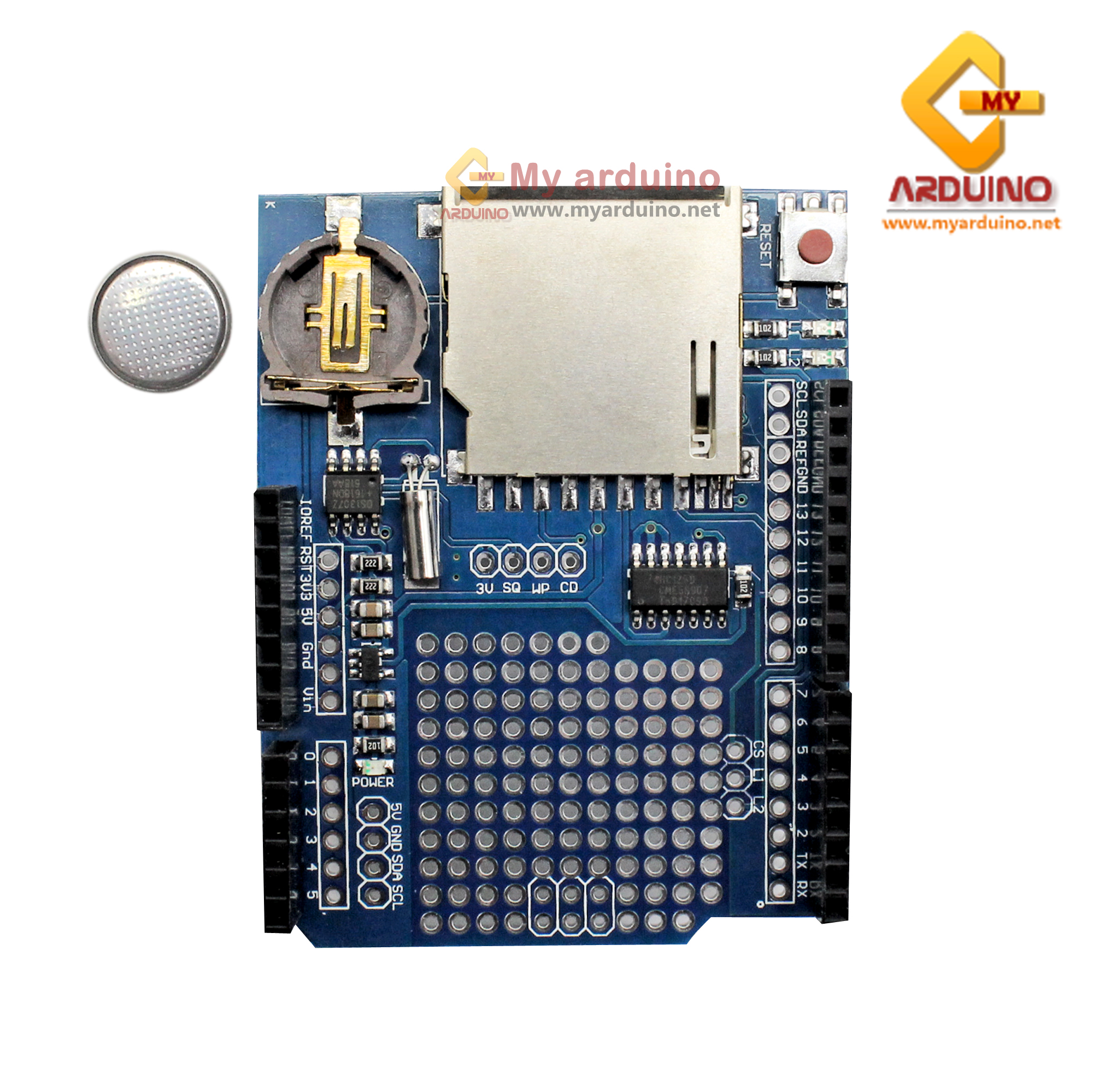 Data Logger Shield พร้อมถ่าน - ขาย Arduino อุปกรณ์ Arduino คุณภาพดี ...