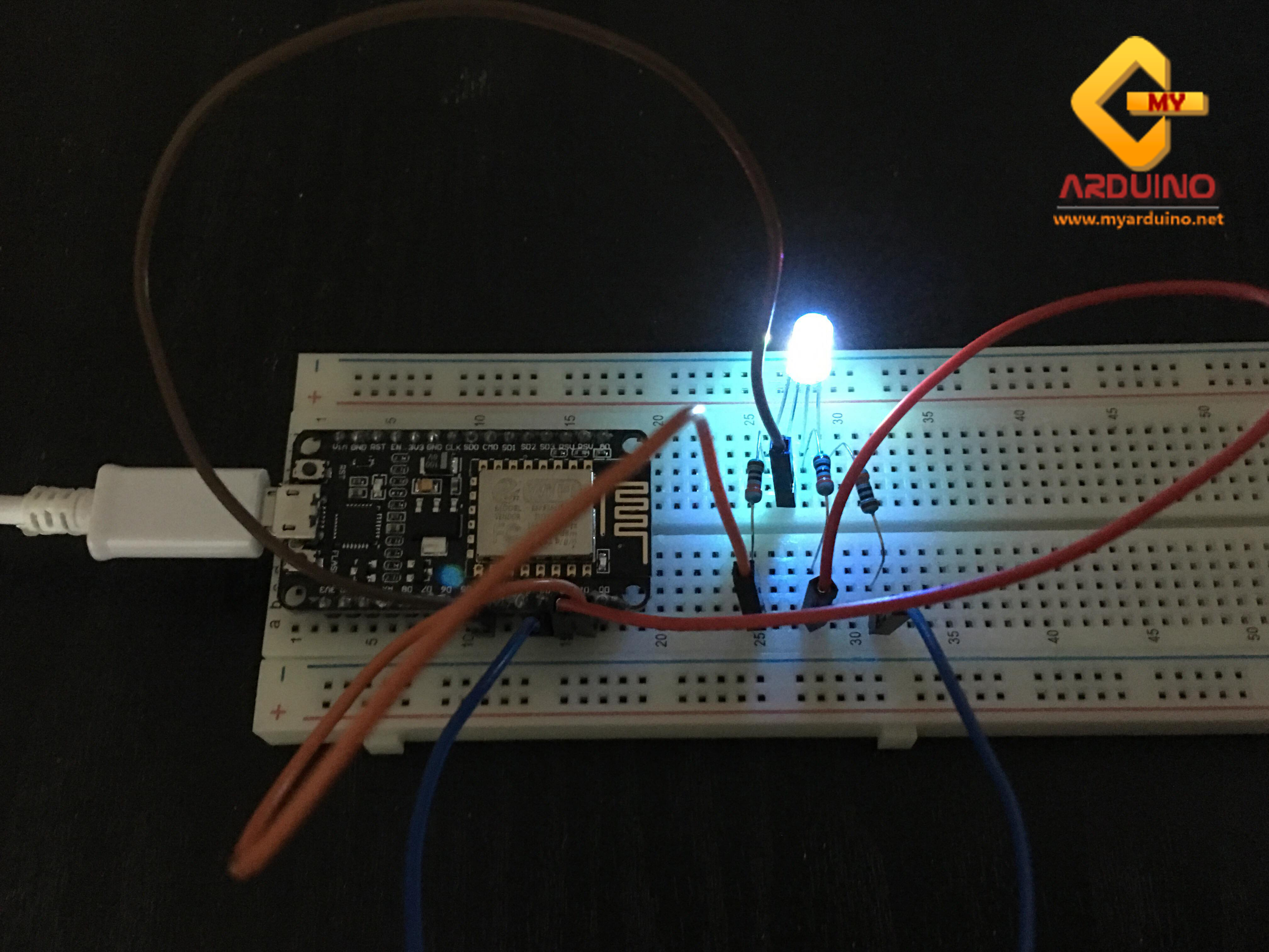 สอนใช้งาน NodeMCU ESP8266 ผสมสีหลอดไฟ LED RGB - ขาย Arduino อุปกรณ์ ...