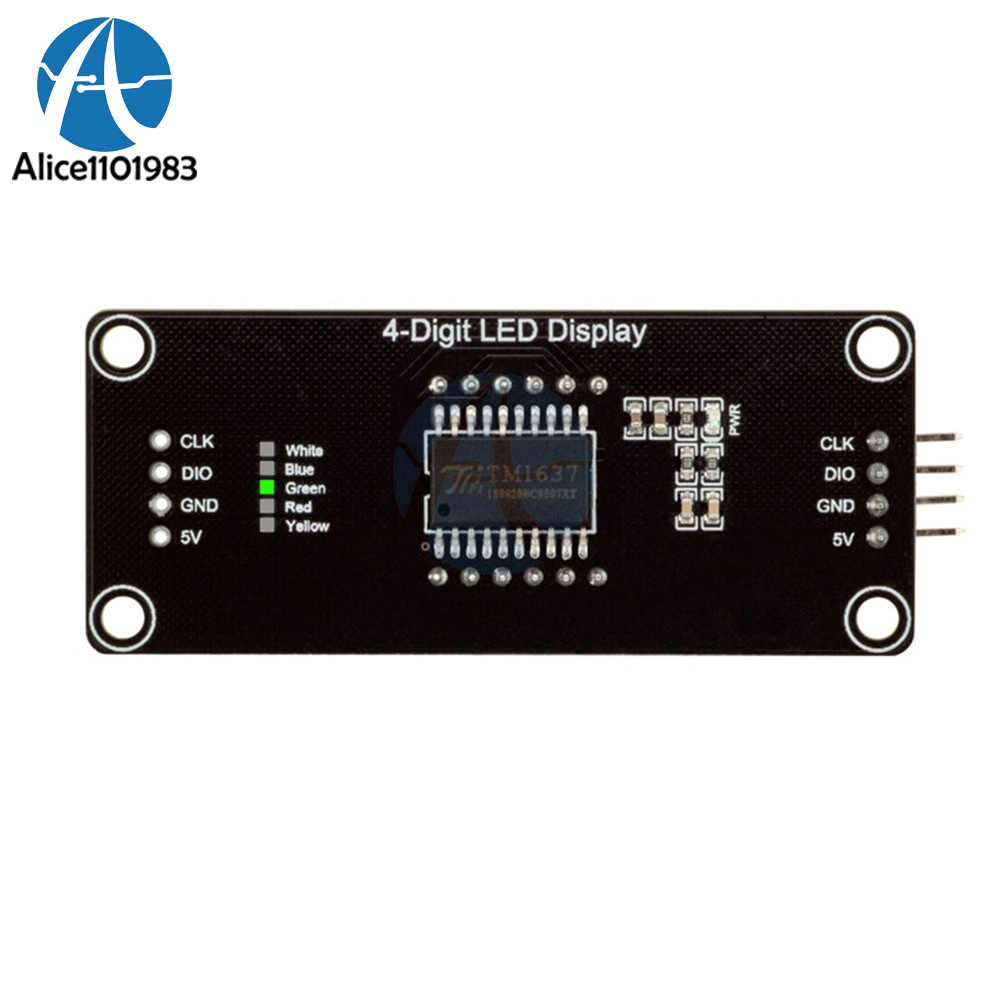 โมดูลแสดงค่าตัวเลข 4 หลัก จุดนาฬิกา 056 Tm1637 Driver สีน้ำเงิน ขาย Arduino อุปกรณ์ Arduino