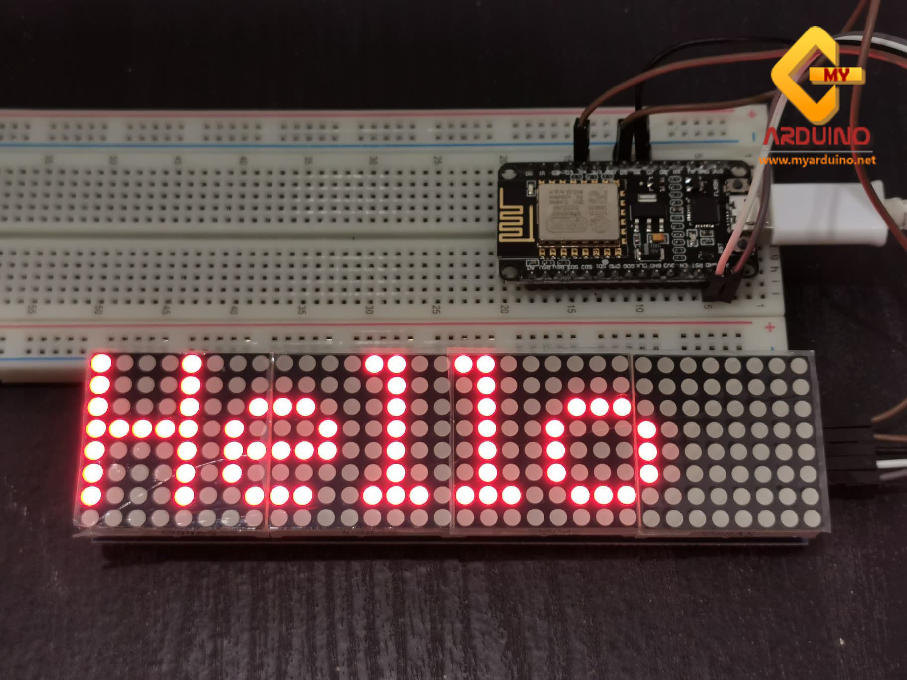 สอนใช้งาน NodeMCU ESP8266 LED Matrix Driver MAX7219 แสงผลตัวเลข ตัว ...