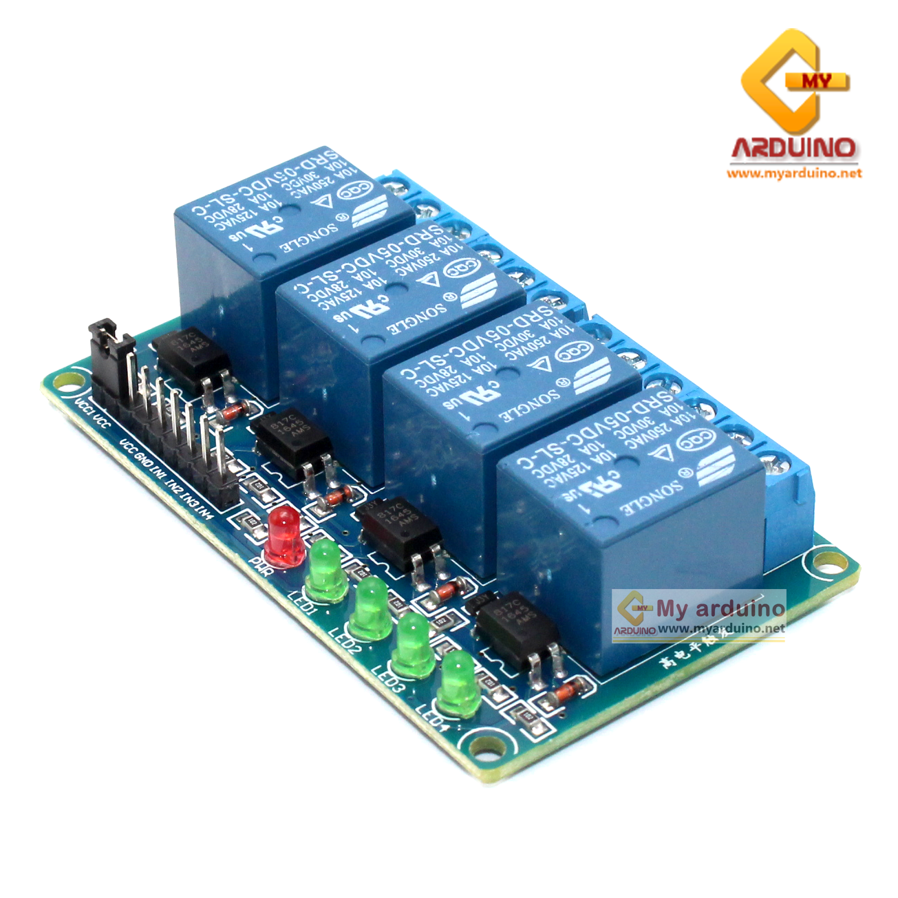 บอร์ด Relay 4ช่อง 5V Arduino Relay Module 5V 4 Channel High Trigger ...
