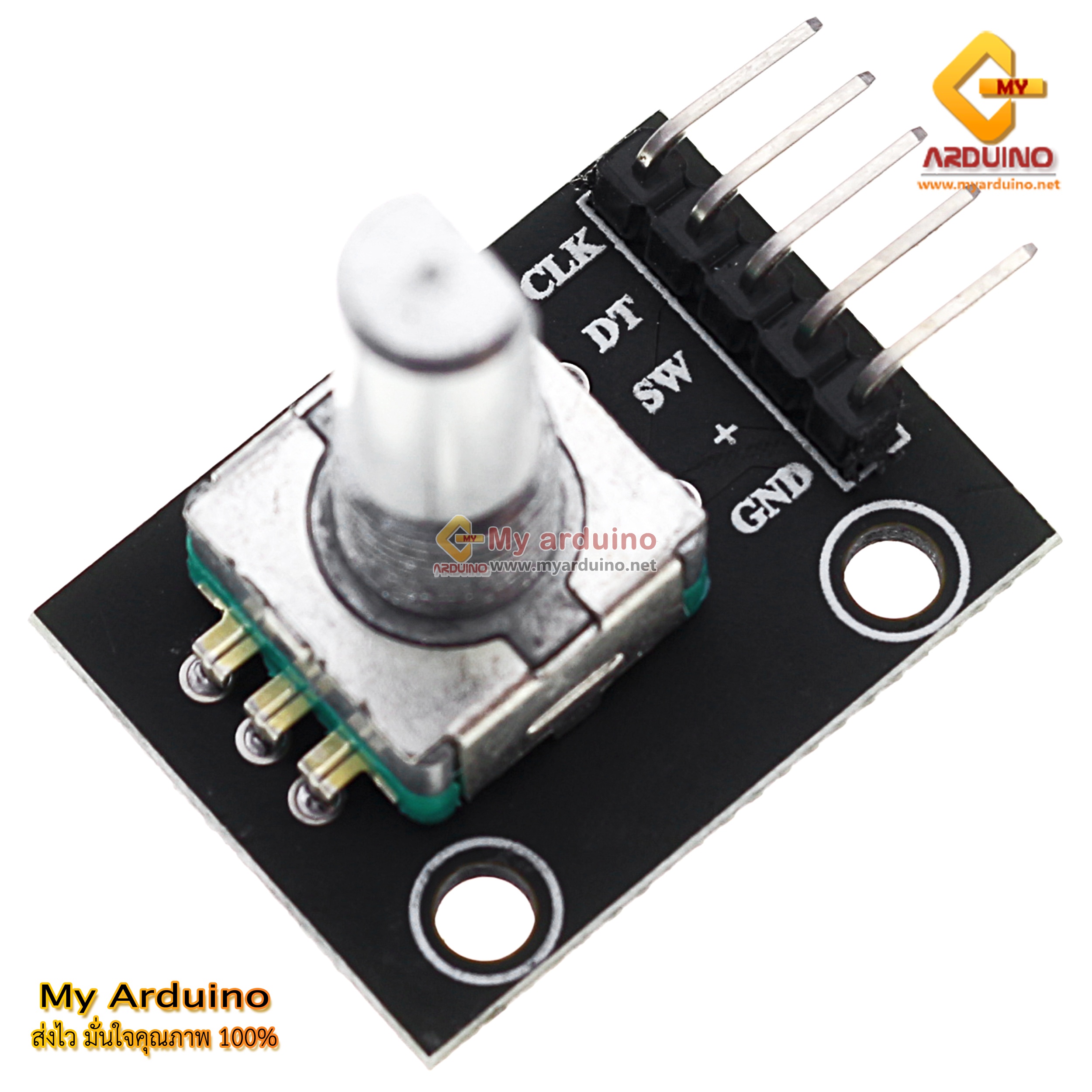 โมดูล Rotary Ky 040 หมุนรับค่า 360 องศา Digital Rotary Encoder Module แบบมีเกลียว ขาย Arduino