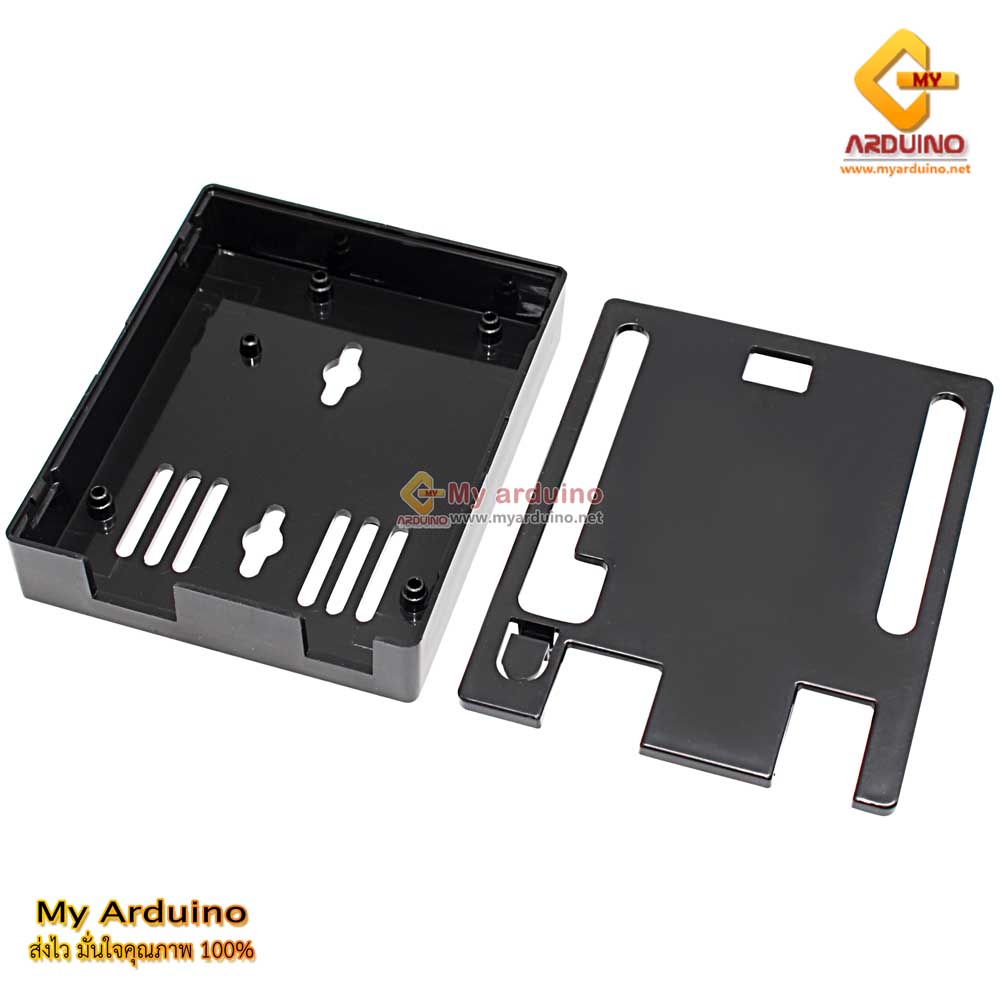 Arduino Uno R3 Acrylic Case Box กล่องพลาสติก สีดำ สำหรับ Arduino Uno Case V2 ขาย Arduino