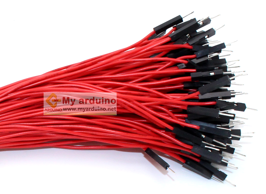สายไฟจัมเปอร์ 20cm ผู้-ผู้ สีแดง จำนวน 10 เส้น หนาพิเศษ 24AWG - ขาย ...